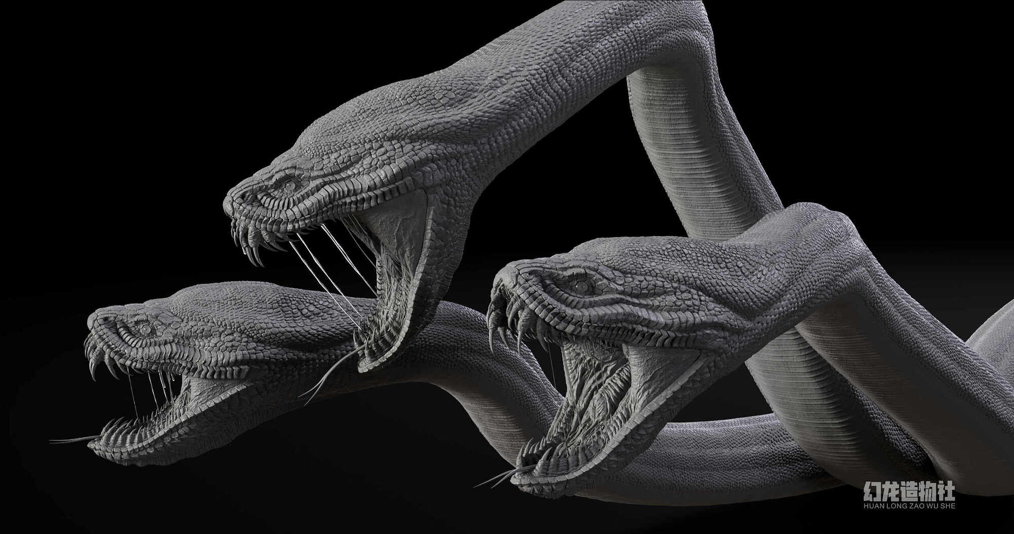 Three headed snake - #2 by Ian_R - ZBrushCentral