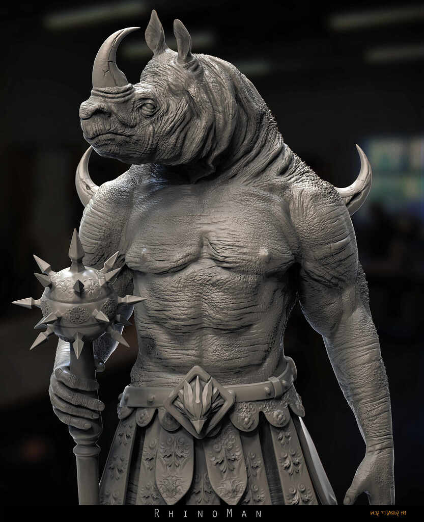 Rhino man - Digital Sculpture by Surajit Sen - ZBrushCentral