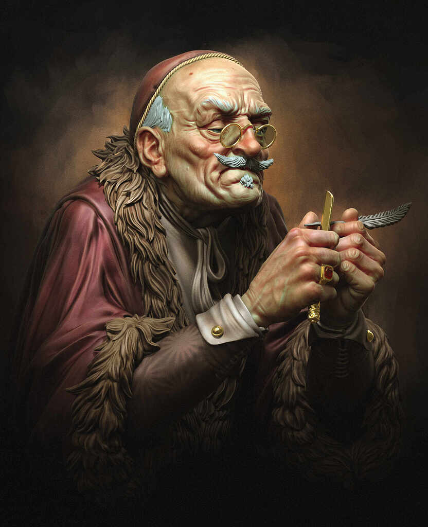 Scholar Sharpening His Quill - ZBrushCentral