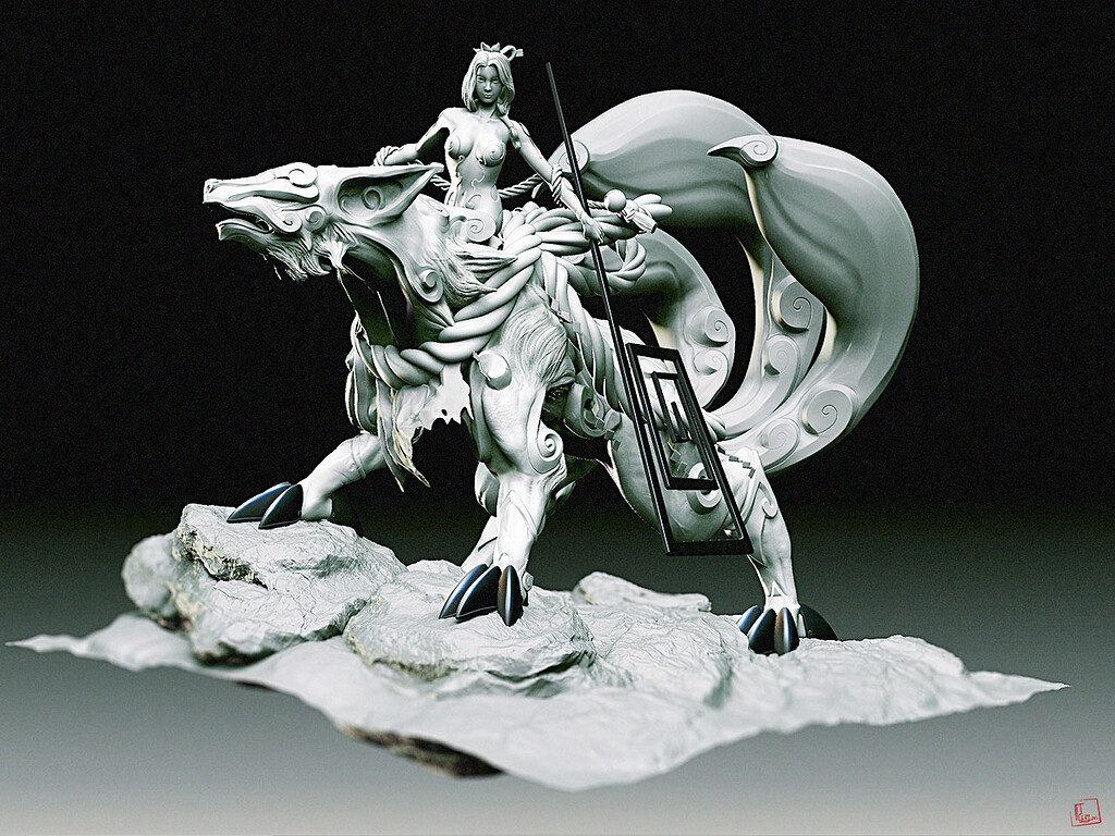 Chisune ( Bloody Fox ) Game character - ZBrushCentral