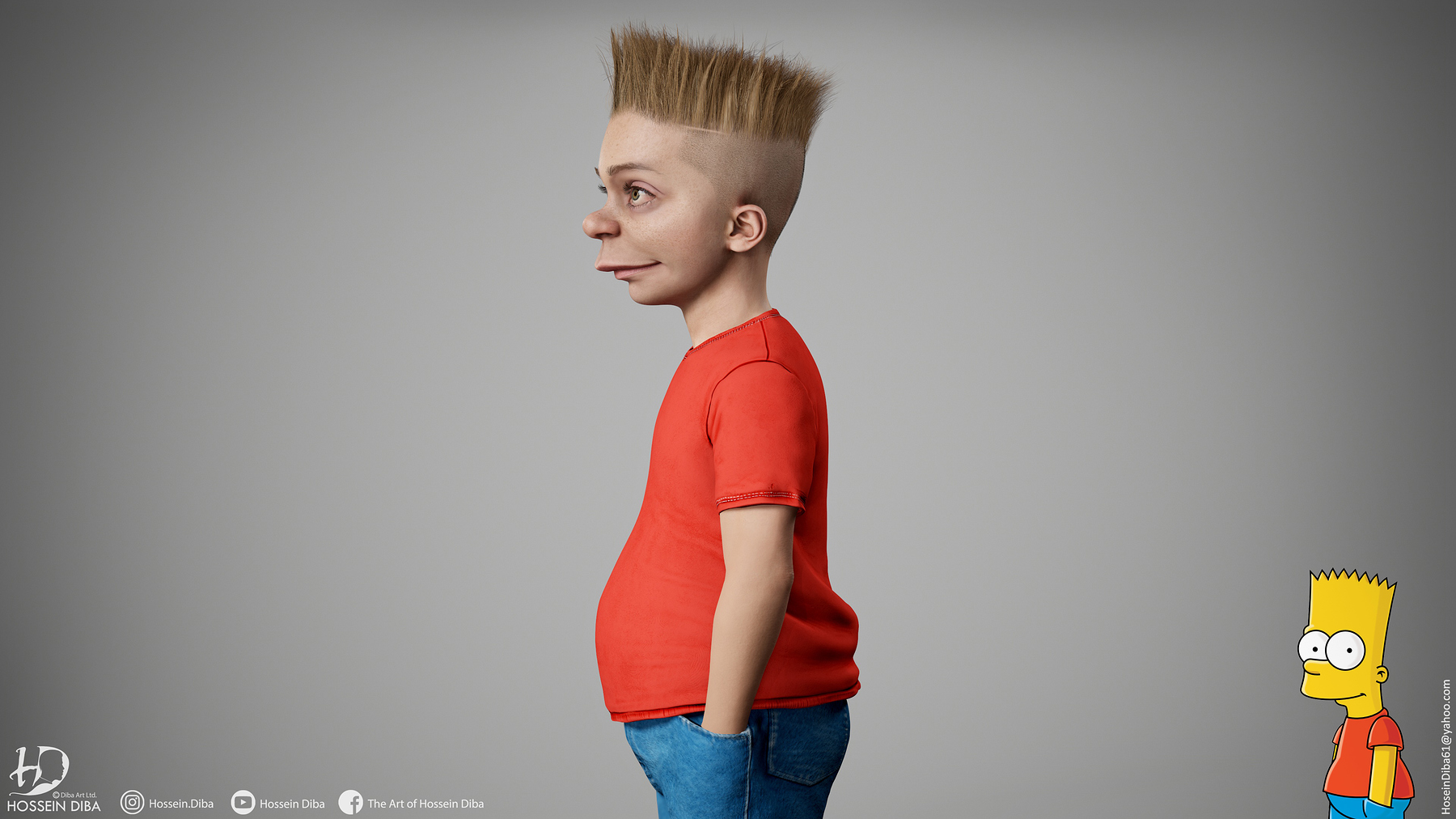 3D Model of Bart Simpson(Real time) - ZBrushCentral
