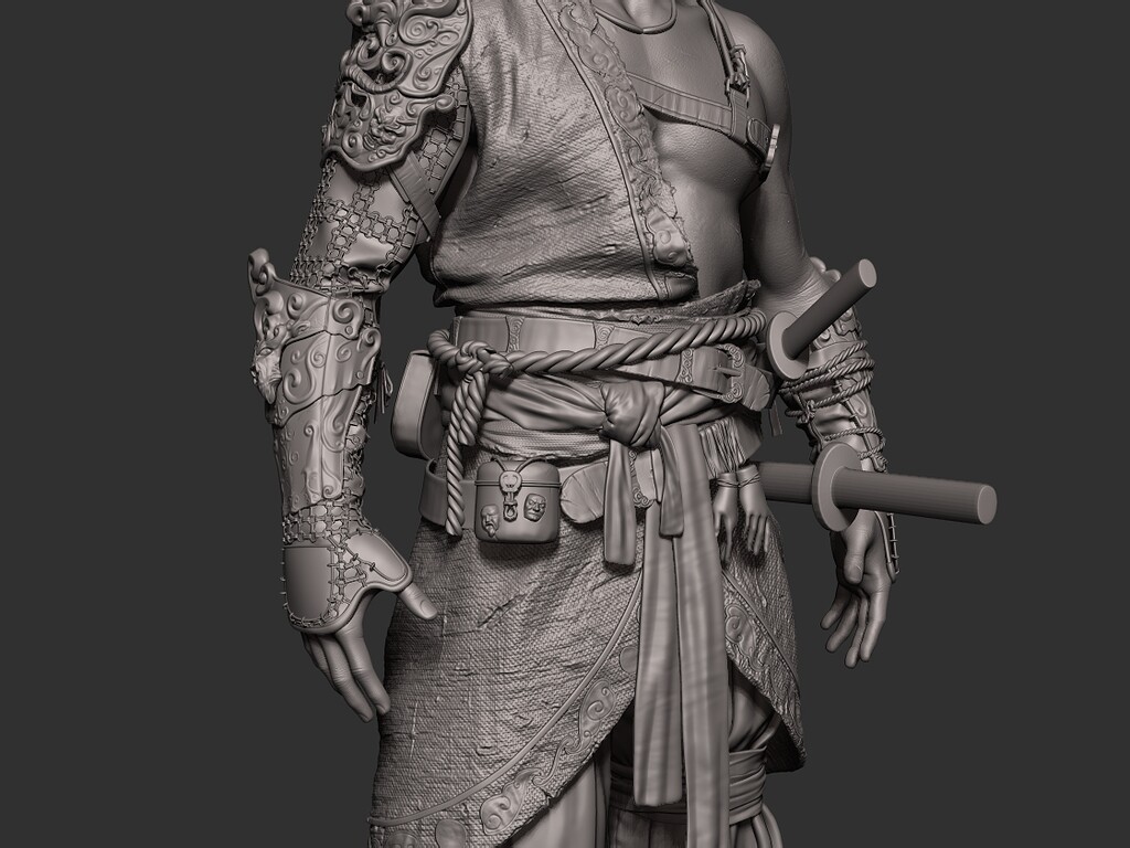 Samurai witcher (kinda). WIP - ZBrushCentral