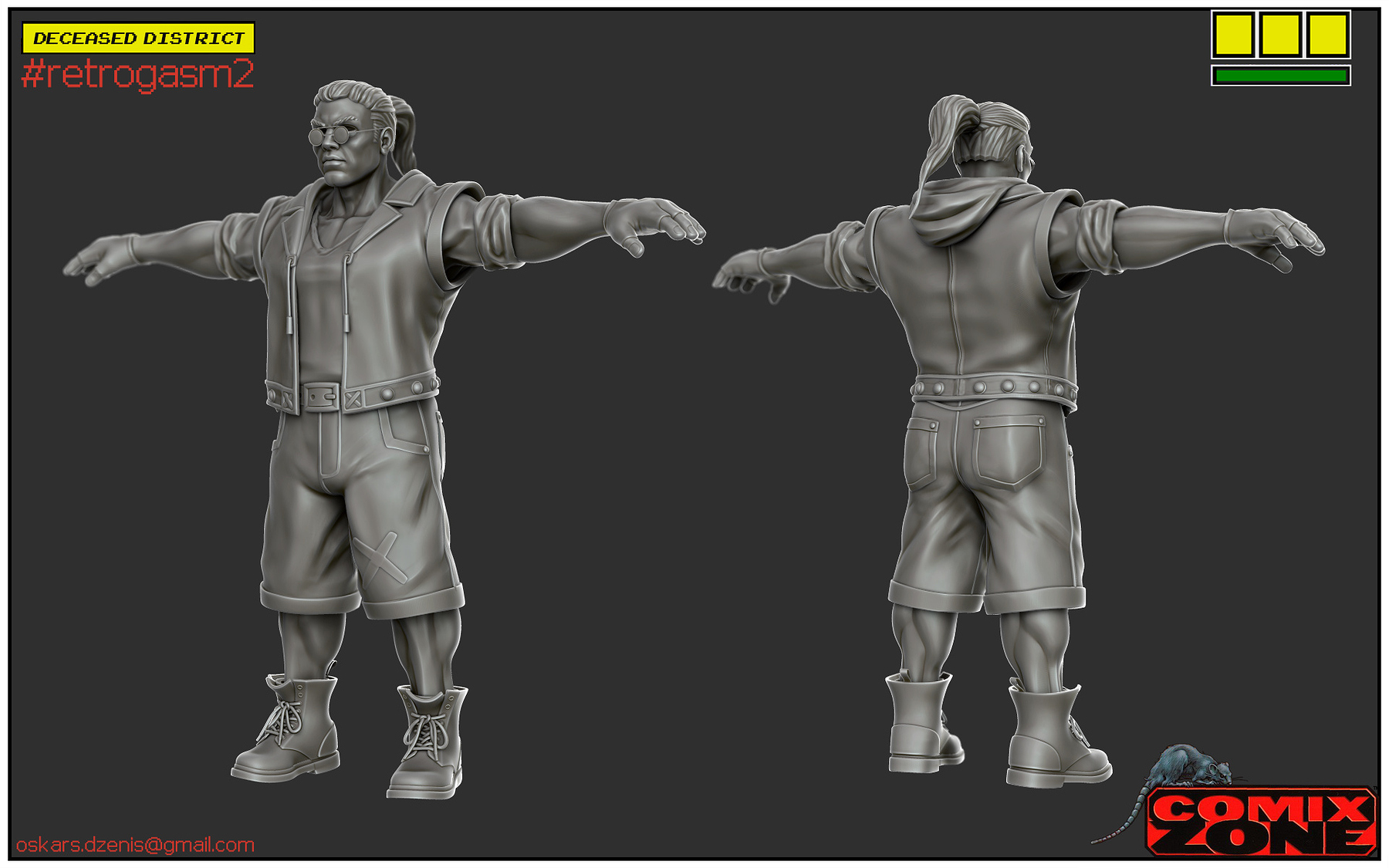 Comix Zone - Sketch Turner #Retrogasm2018 entry - realtime character - ZBrushCentral