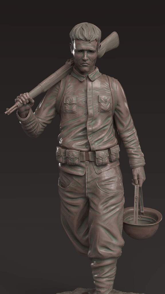Rusty bronze soldier statue - ZBrushCentral