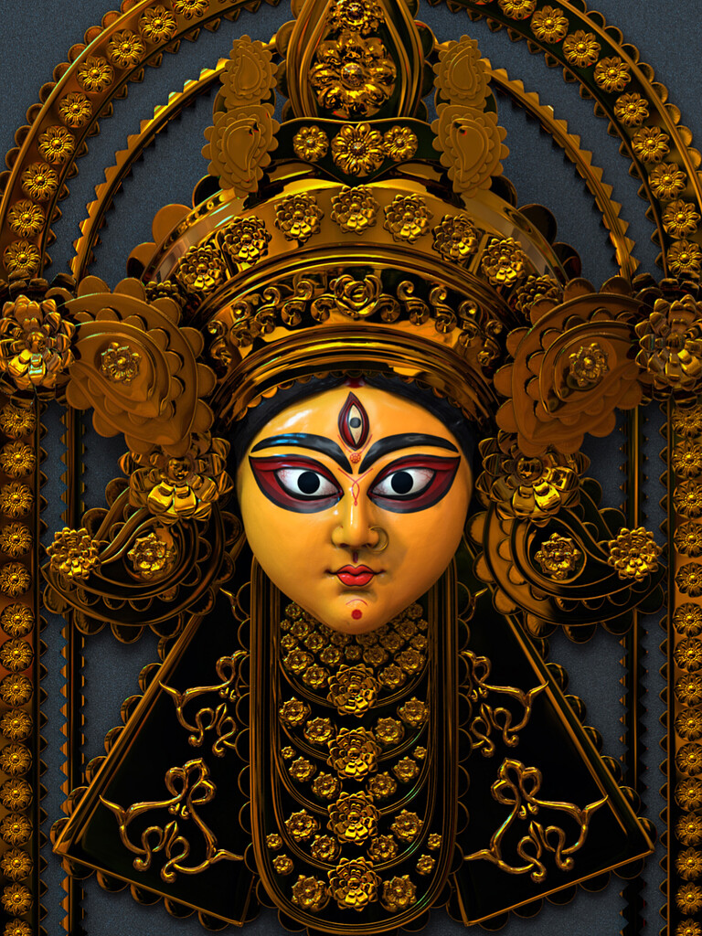 Durga - Traditional Clay Sculpture - (Digital Sculpture) - by Surajit ...