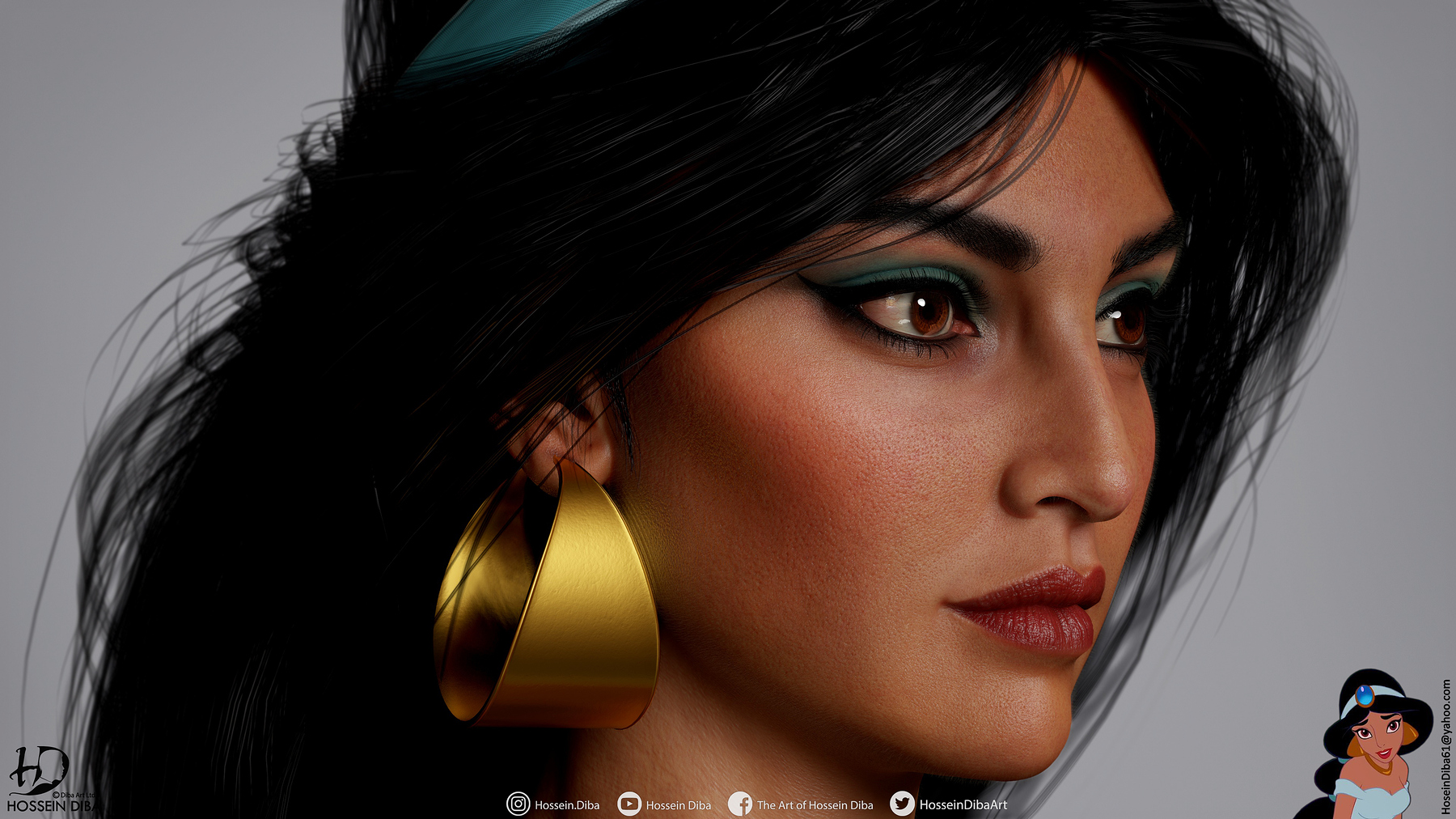 3D Model of Princess Jasmine (Real Time) - ZBrushCentral