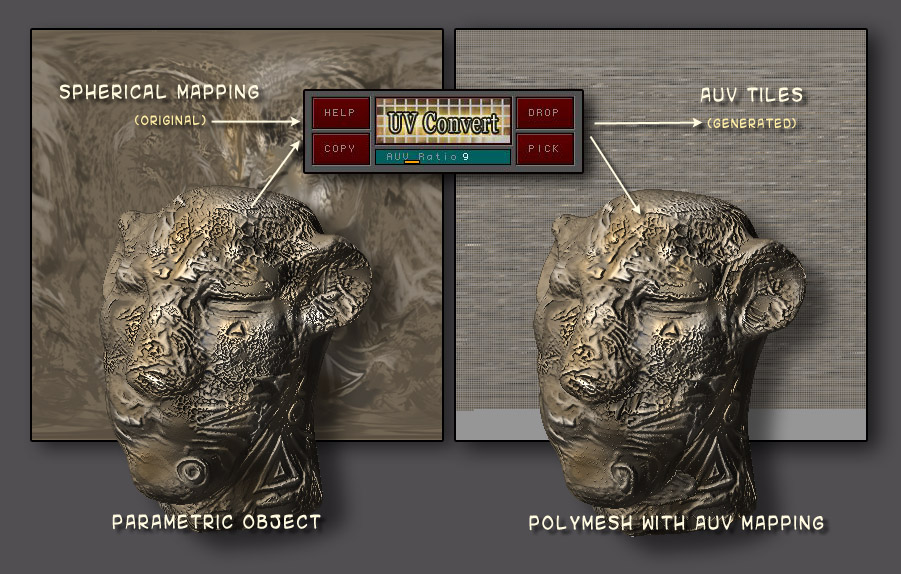 New ZScript - UVConvert, a texturing utility - #40 by Kitty - ZBrushCentral