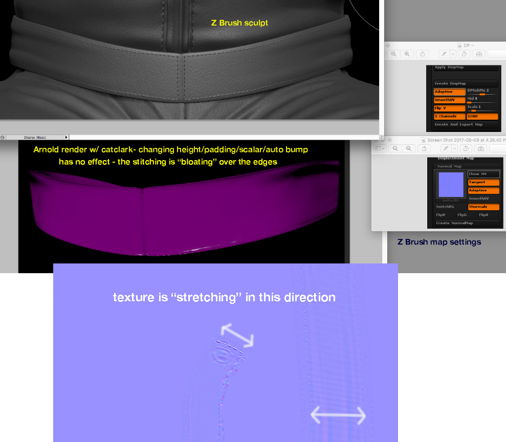 Disp and Normal maps are "stretched"/ bloated - ZBrushCentral