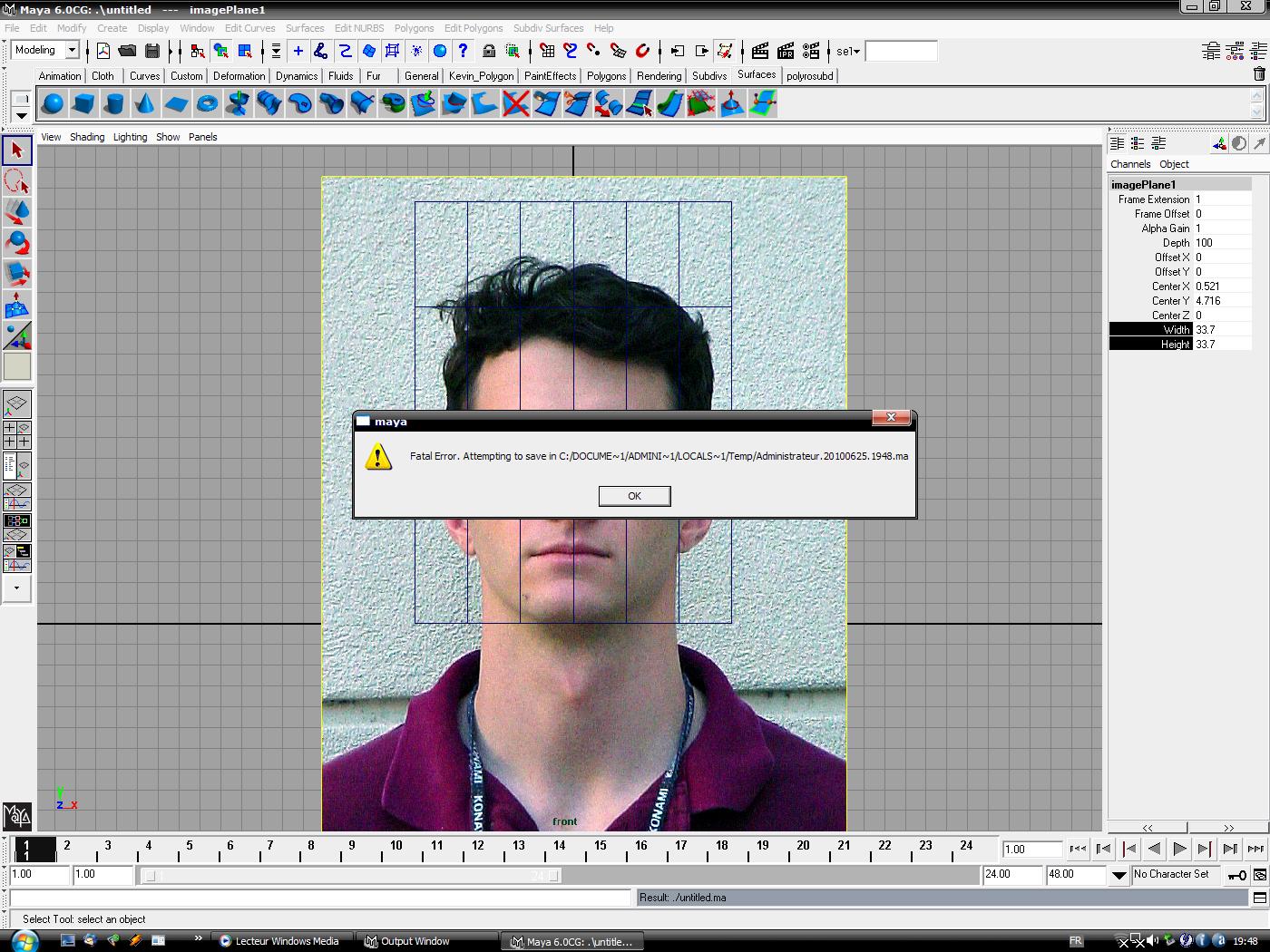 plz guys help me in maya ''Fatal Error: Attempting to save in ...