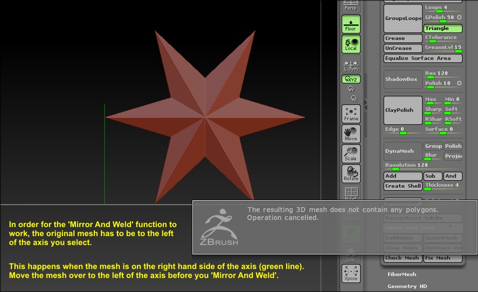 Mirror and Weld issue - ZBrushCentral