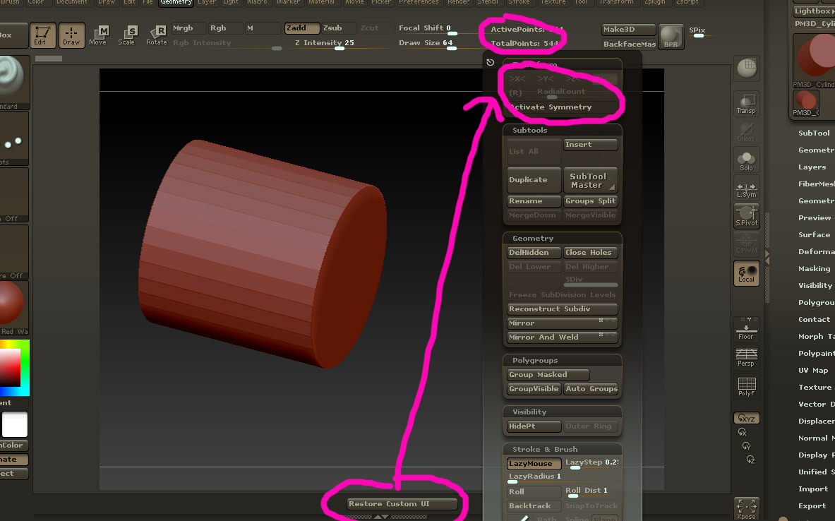 Zbrush r4 custom ui problems - please help! - ZBrushCentral