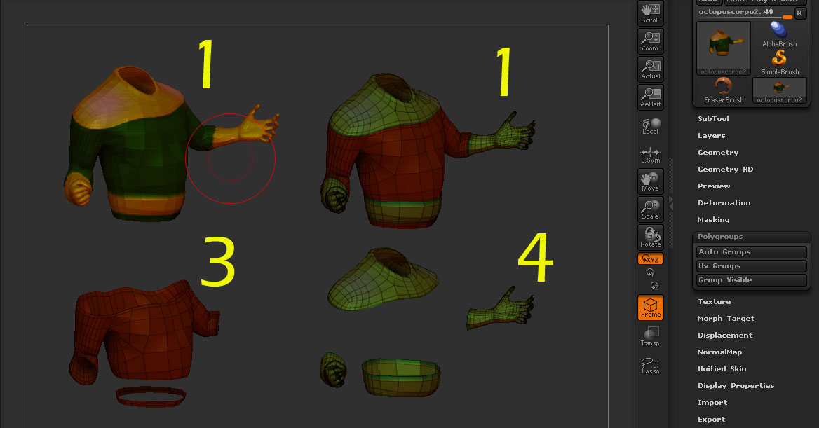 zmapper and polygroups in a ONLY one map.... - ZBrushCentral
