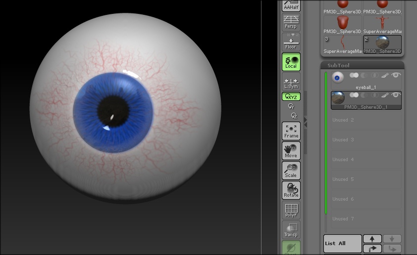 How do you see a Polypainted Subtool thru a Transparent Subtool? - ZBrushCentral