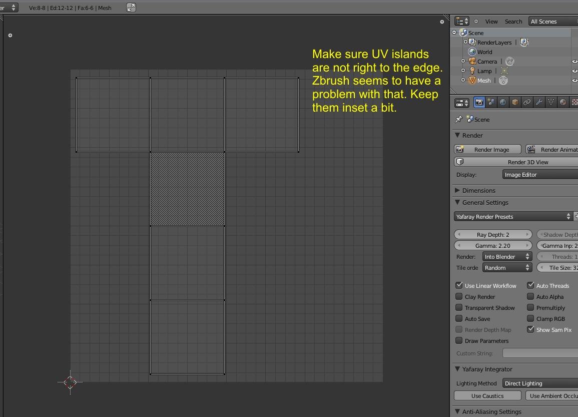 importing simple box with uvmapping applied from 3dsmax into zbrush ...