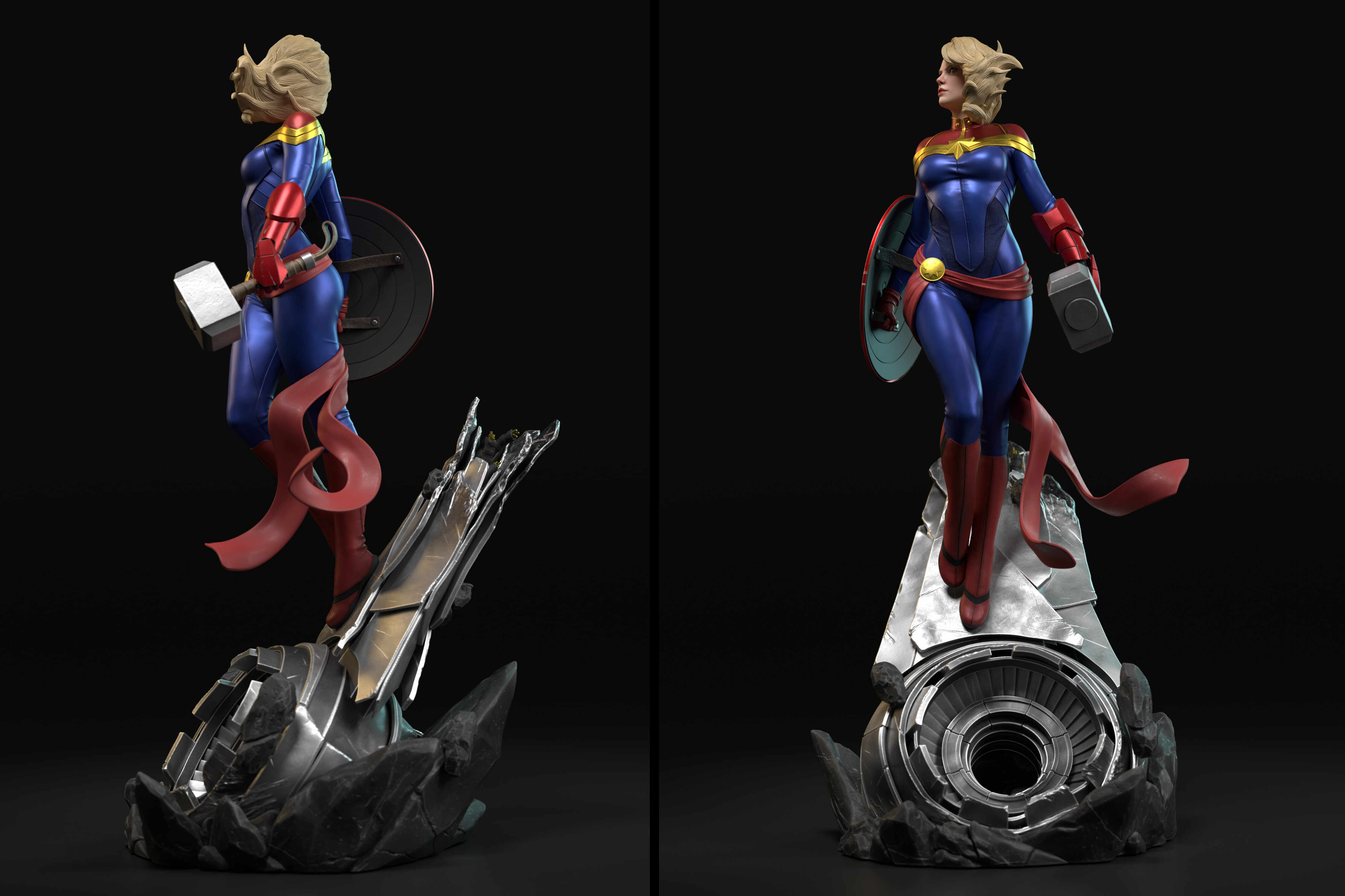 Captain Marvel - Collectible fan art - ZBrushCentral