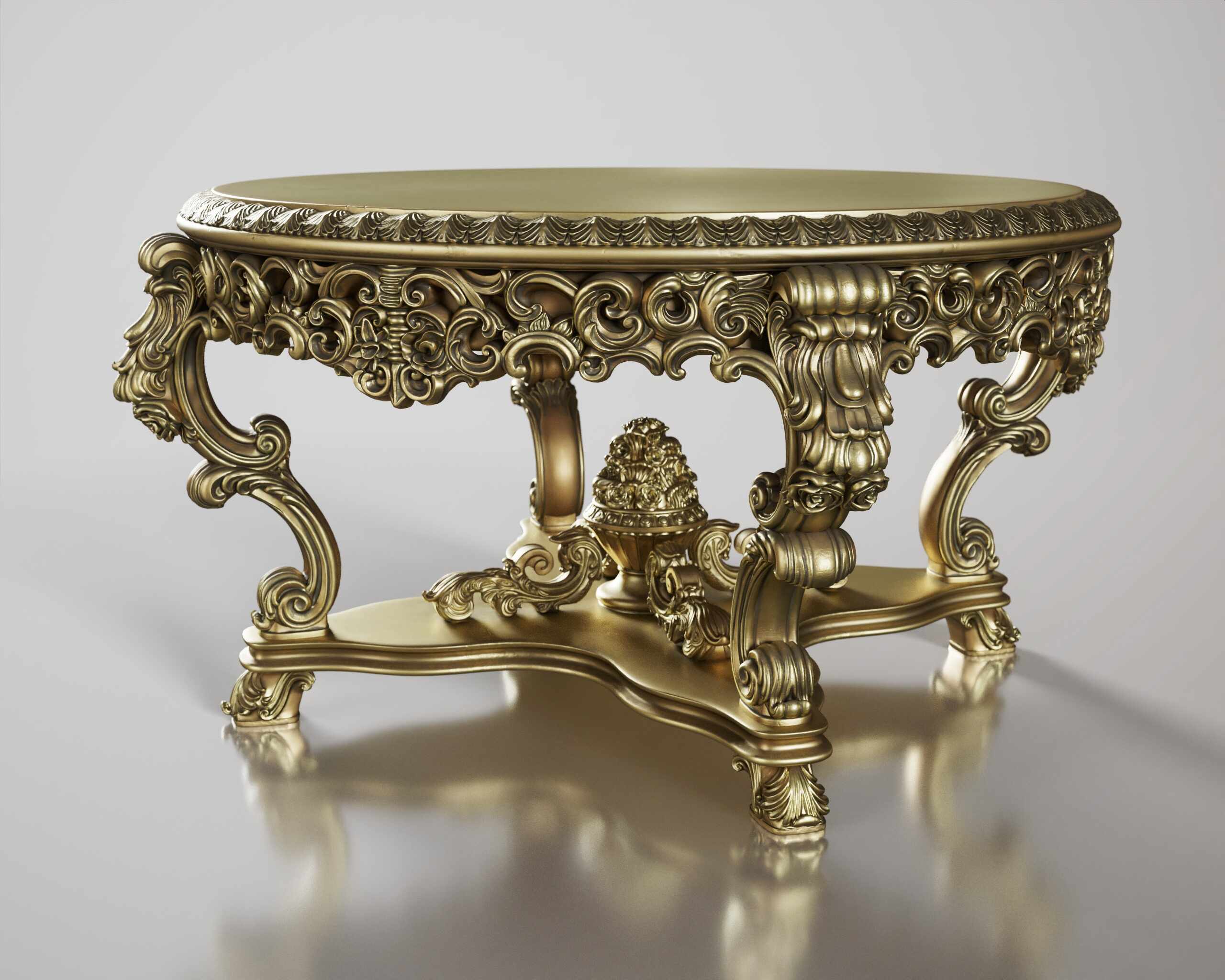 Bernadette Gold Dining Table - ZBrushCentral