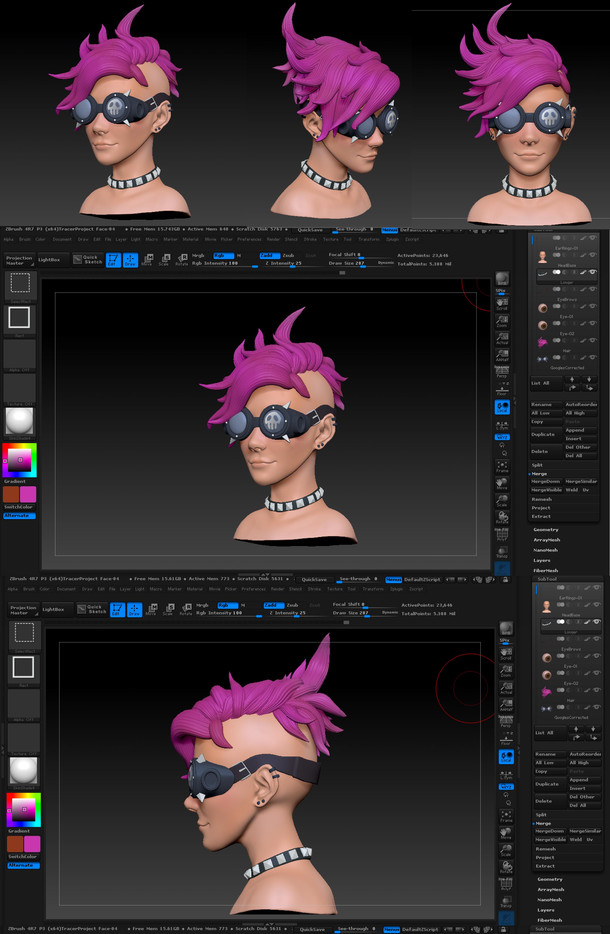 Punk Tracer (WIP) - ZBrushCentral