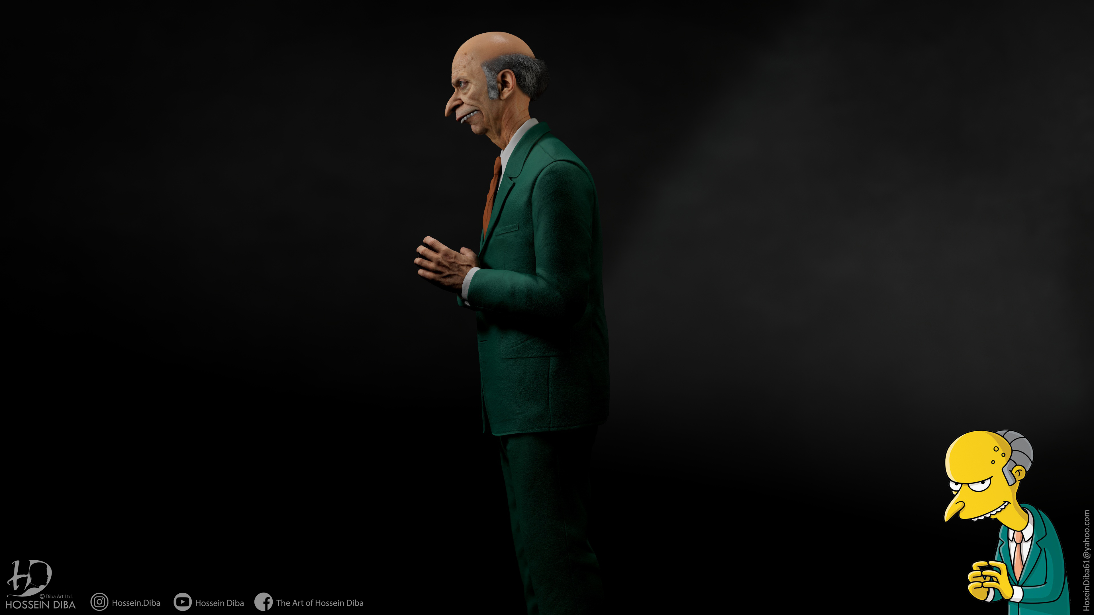 3D Model of Mr. Burns(Real time) - ZBrushCentral
