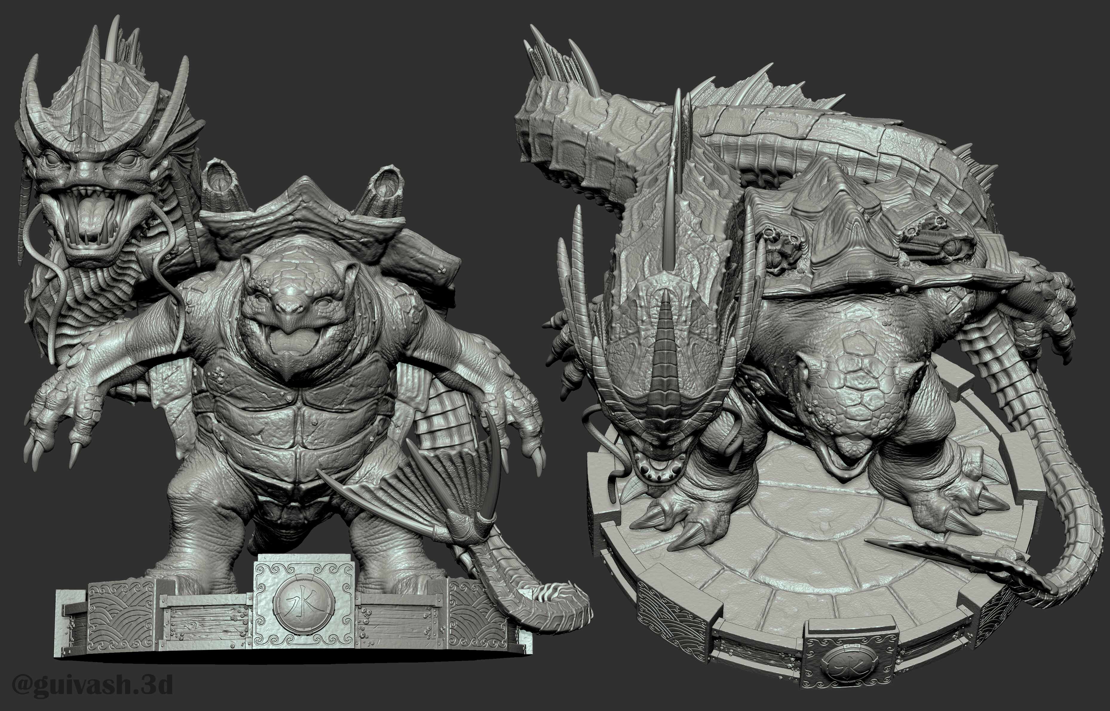 Blastoise and Gyarados Statue - ZBrushCentral