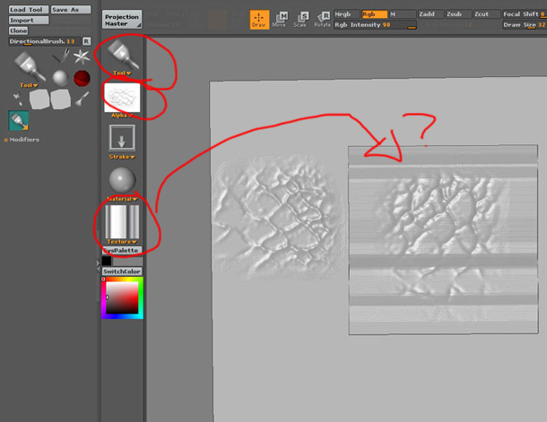 Directional Brush assign odd texture - ZBrushCentral