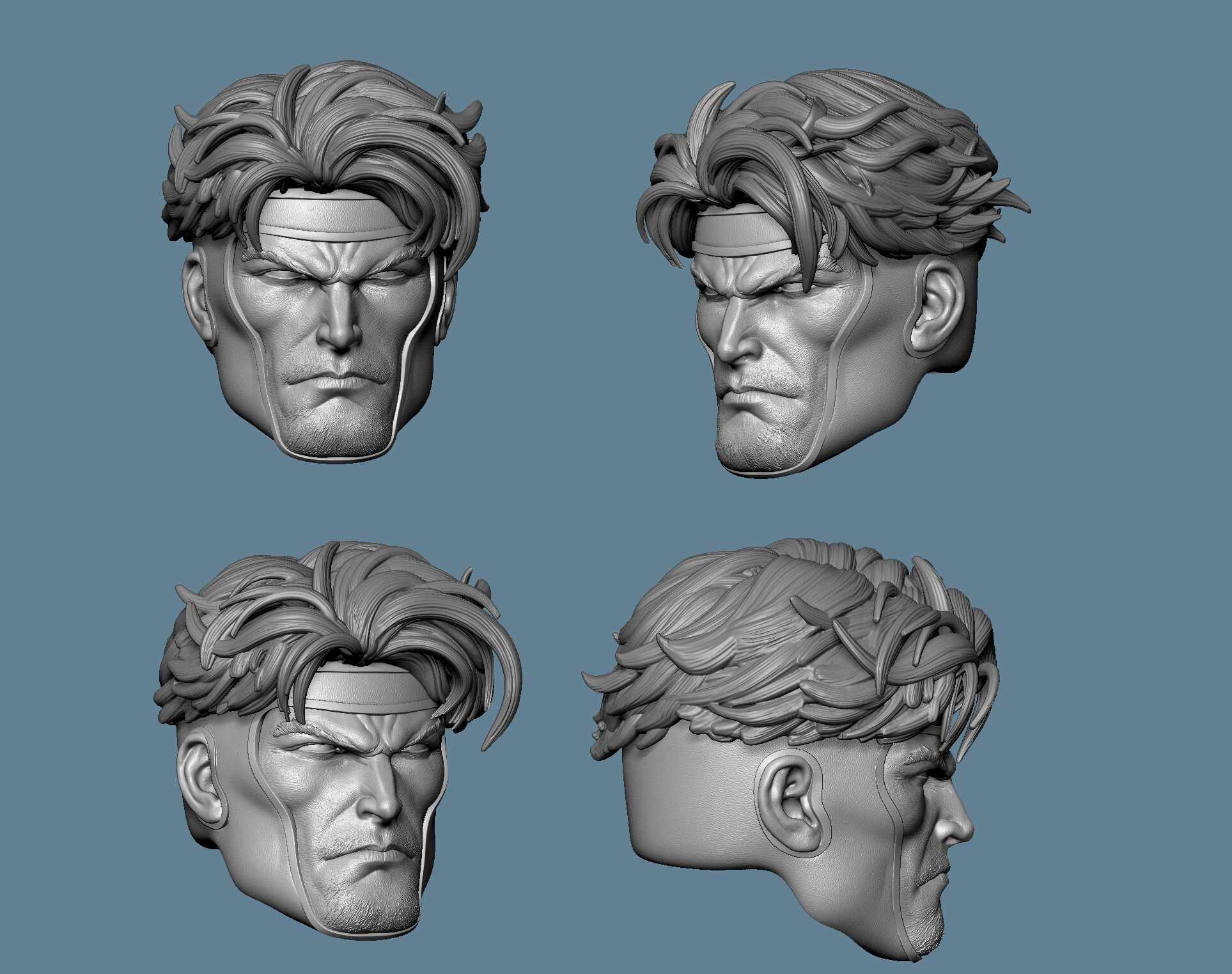 Gambit head sculpt for toys - ZBrushCentral