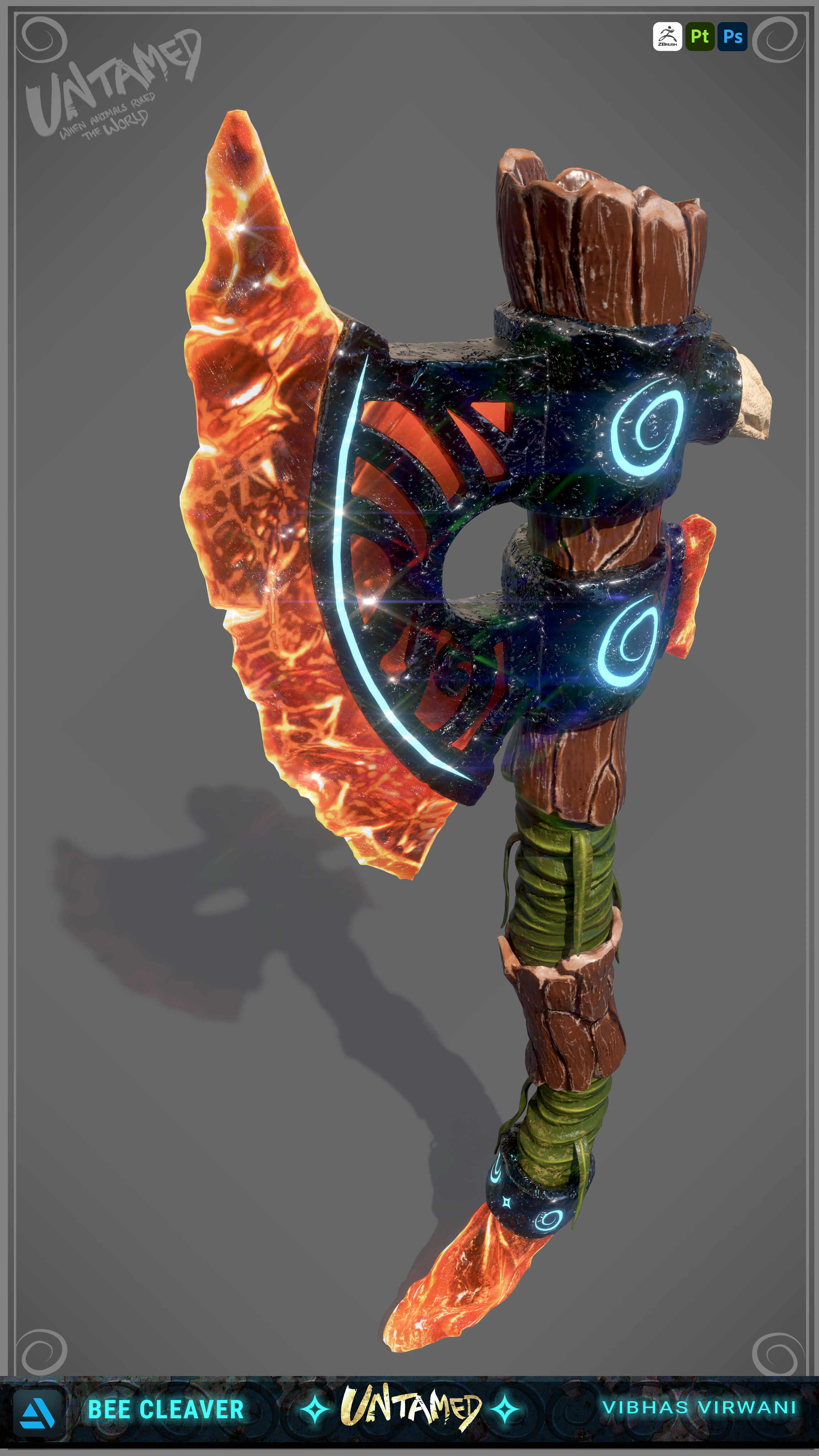 Prop #1 (of 3) : the Bee cleaver (axe) 3D rendered for the # ...