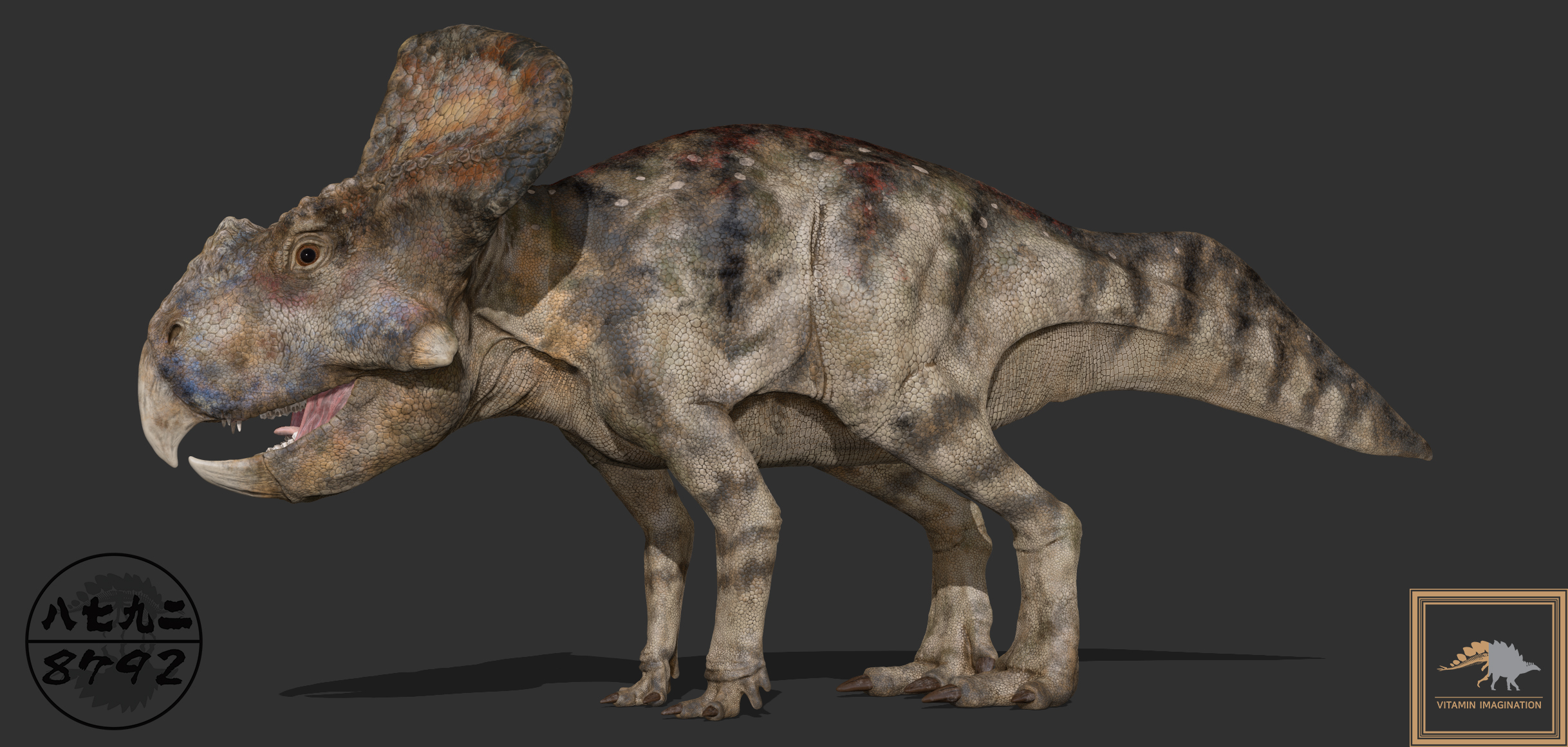 This is a model of a dinosaur made in ZBRUSH and displayed in a museum ...