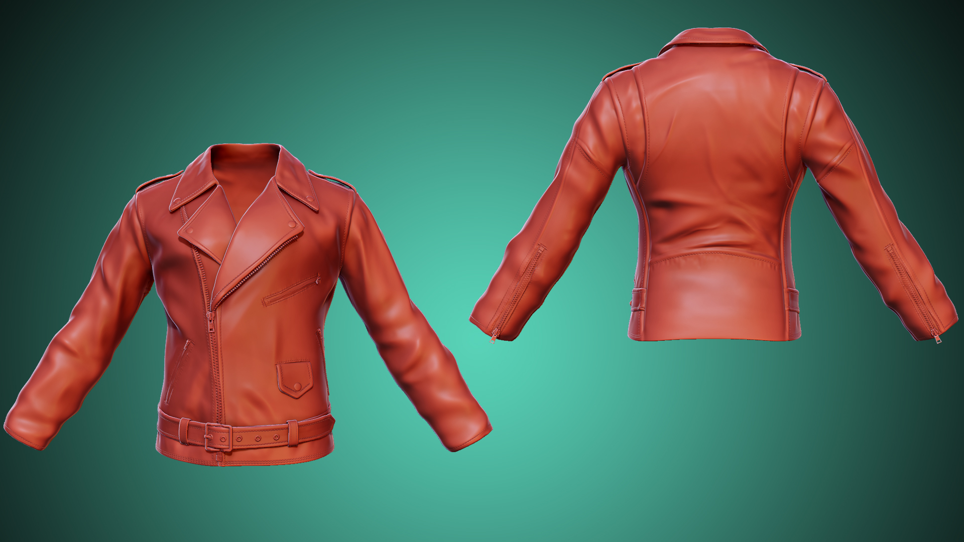 The old one of my Personal Project Biker_Jacket cloth Practice works ...