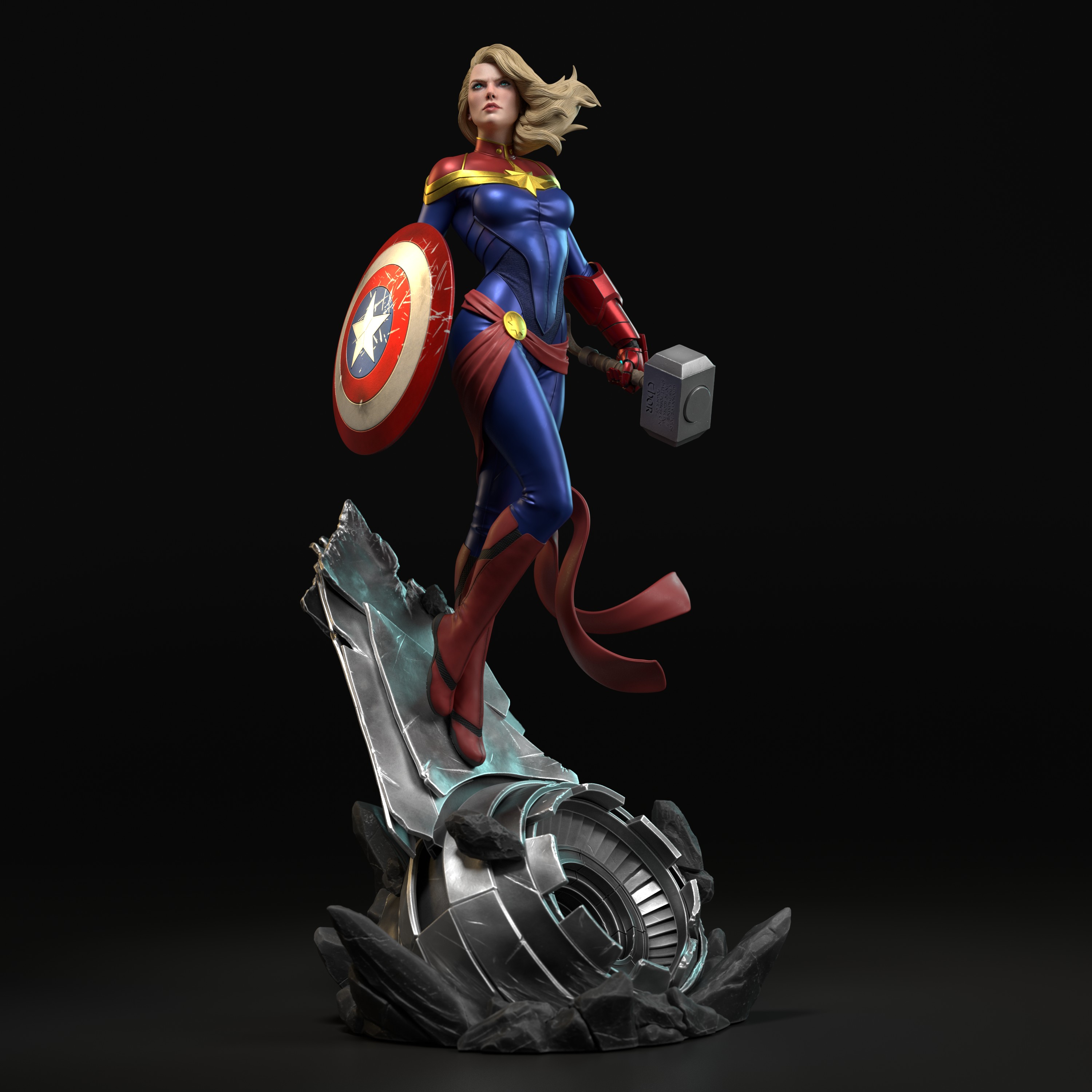 Captain Marvel - Collectible fan art - ZBrushCentral