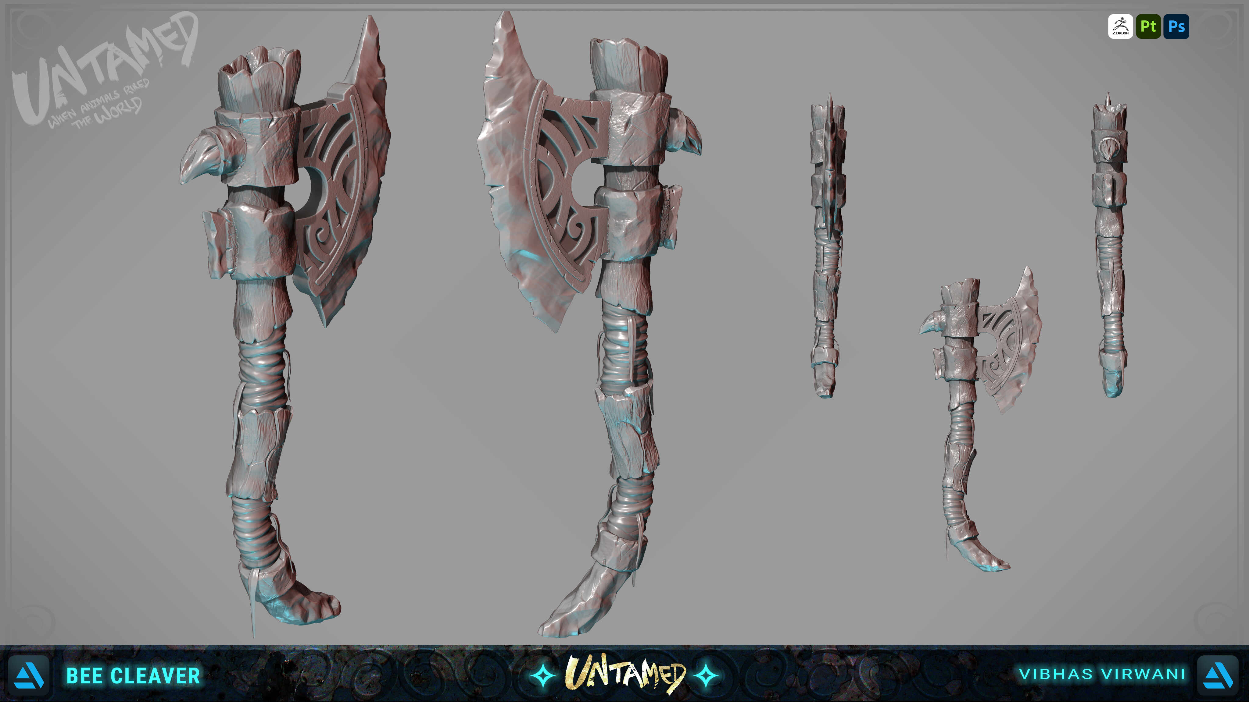 Prop #1 (of 3) : the Bee cleaver (axe) 3D rendered for the # ...
