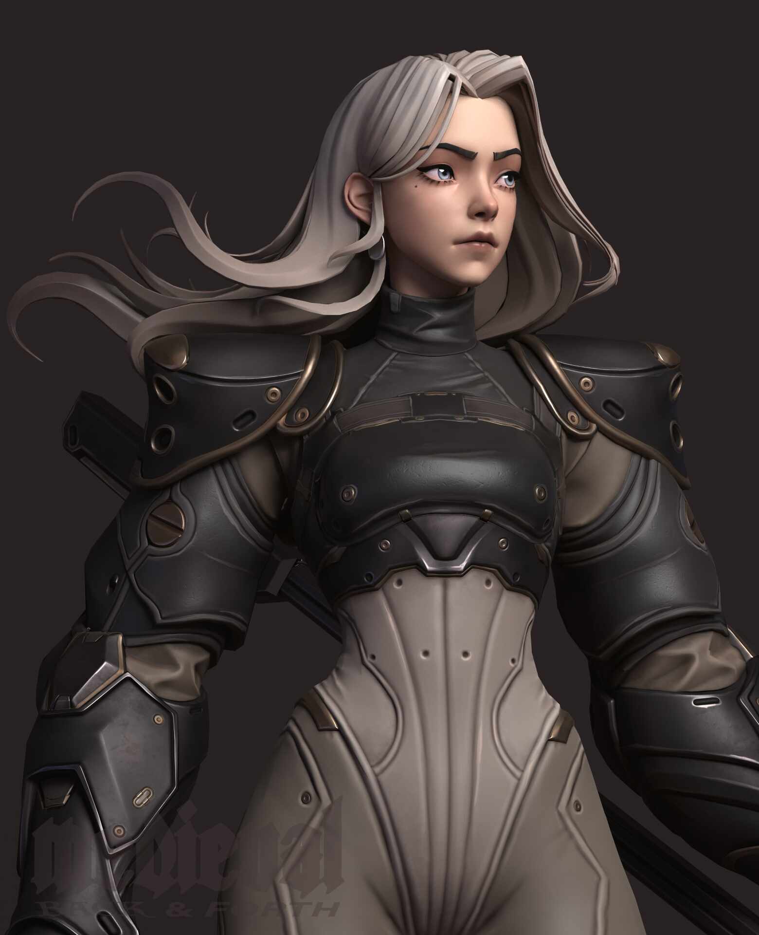 Black Armor Girl ZBrushCentral