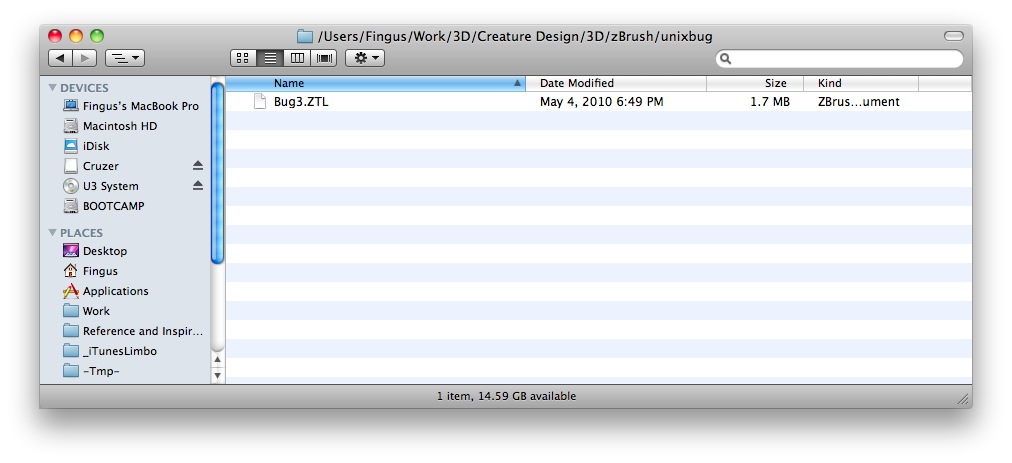 ZBrush Tools Suddenly Read Only As Unix Executable Files On Mac OS X 