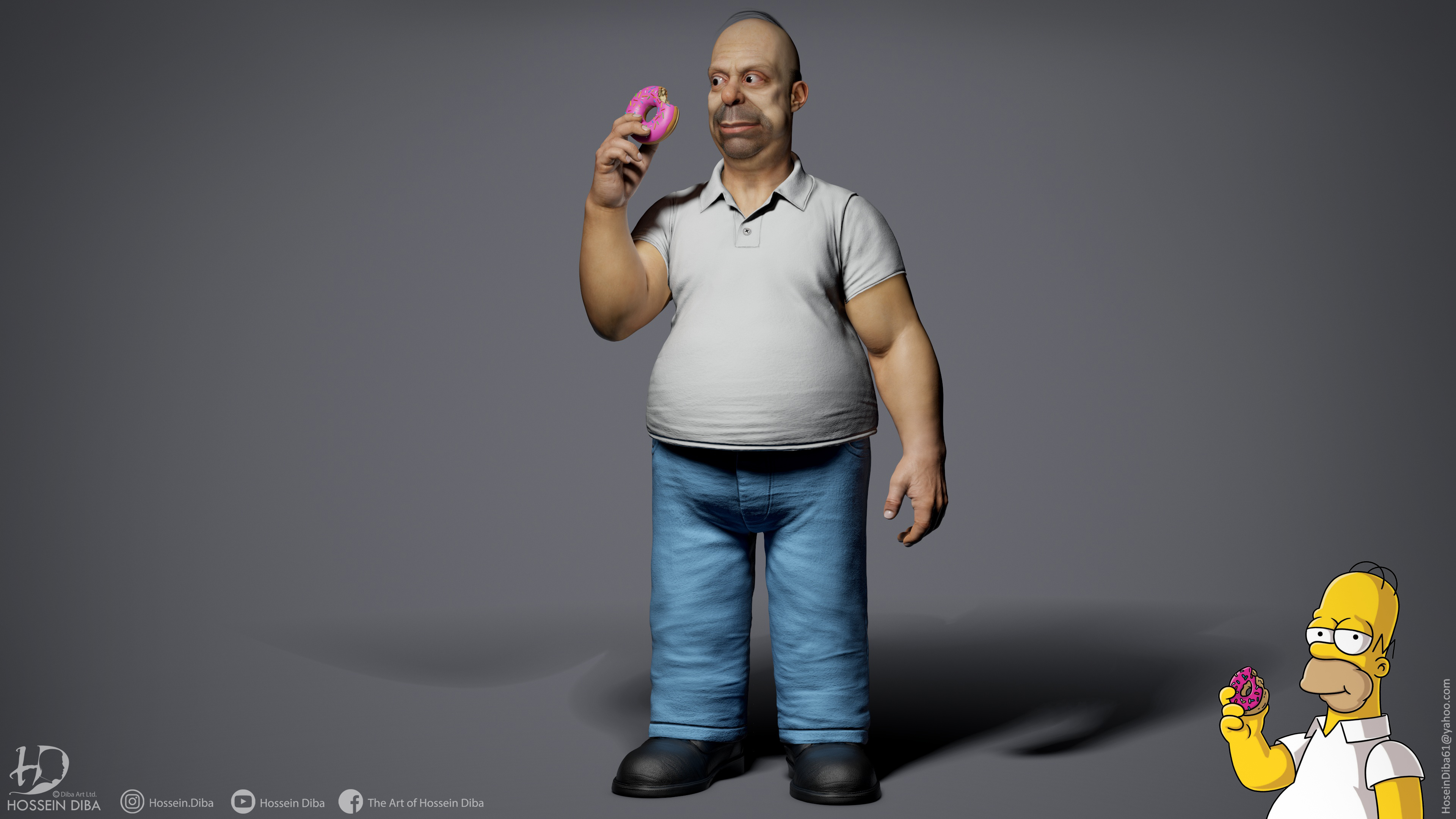 3D Model of Homer Simpson(Real time) - ZBrushCentral