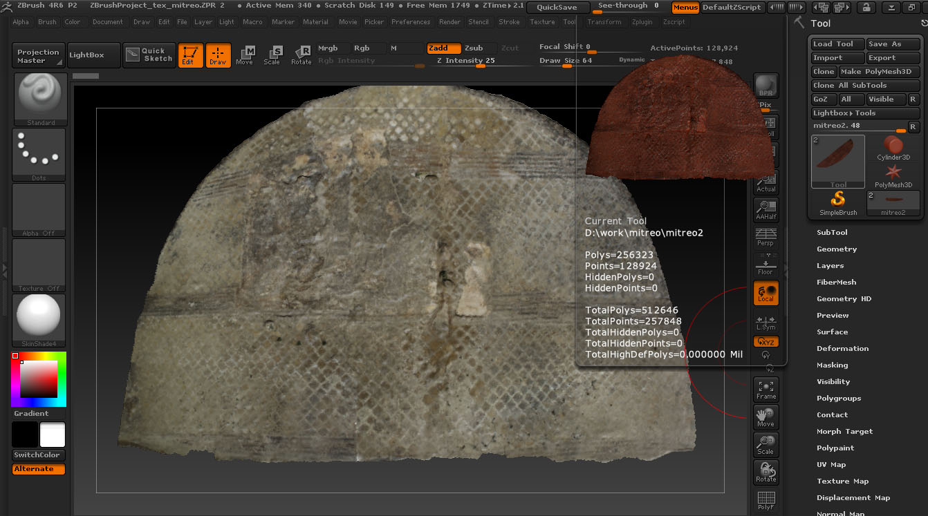 lost texture from vertex colored by poly paint - ZBrushCentral