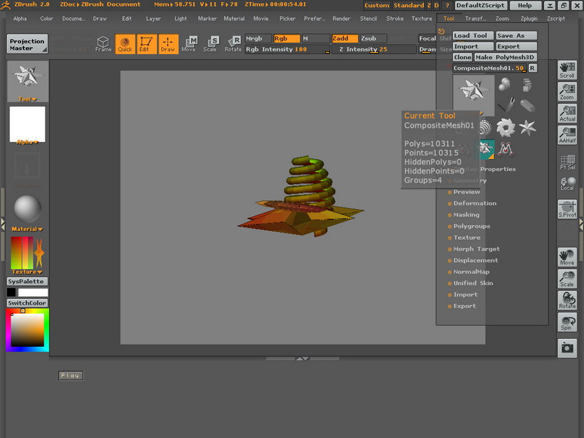 Perspective view with a multimarkered object - ZBrushCentral
