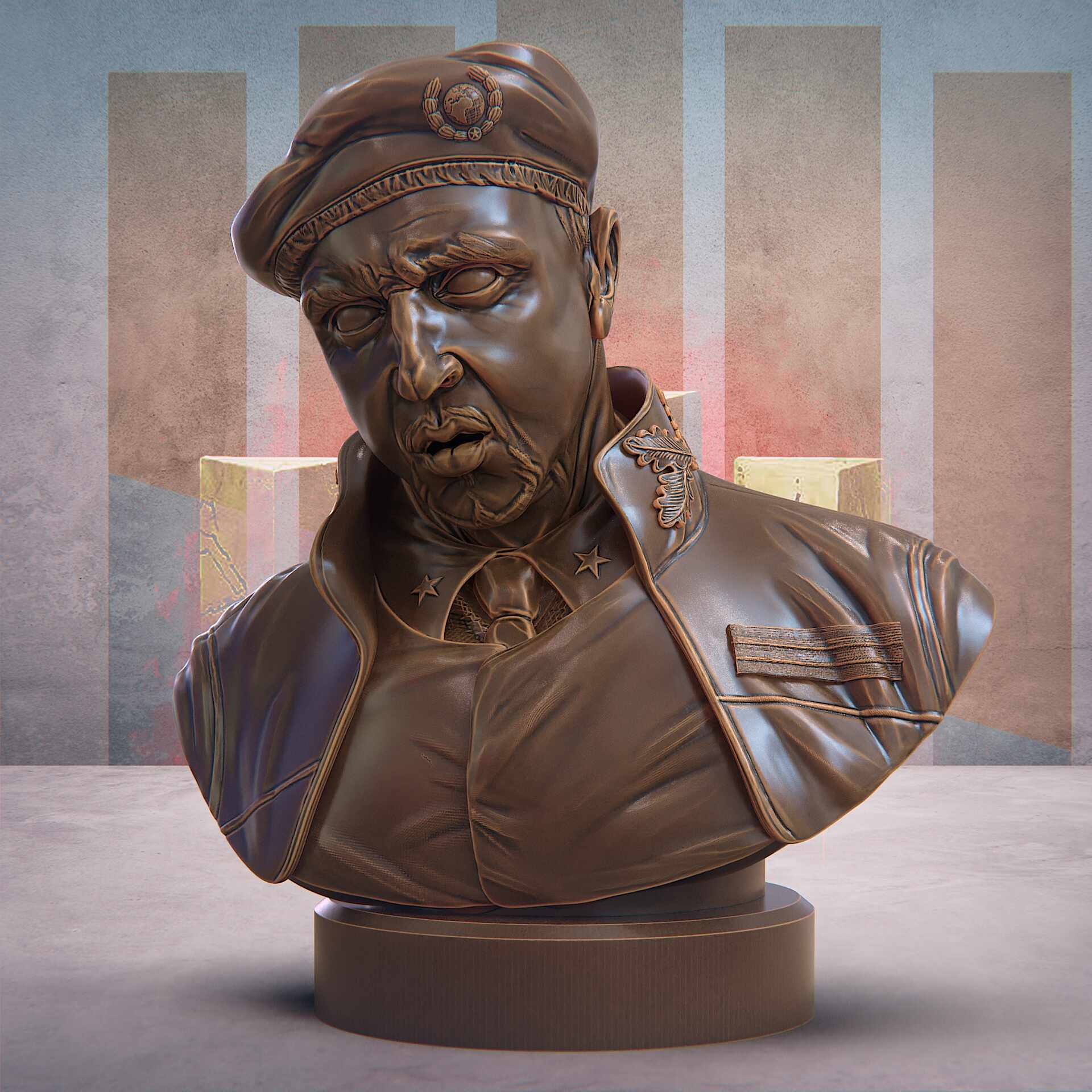 Bust for 3d printing of General Munro from "The Fifth Element" - ZBrushCentral