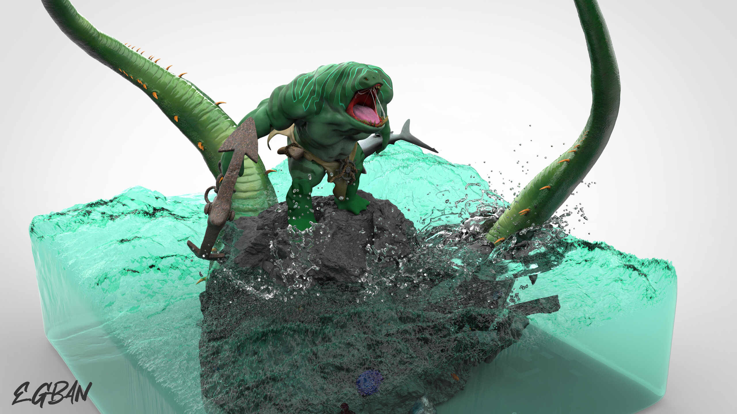 Tidehunter from DOTA2 - ZBrushCentral
