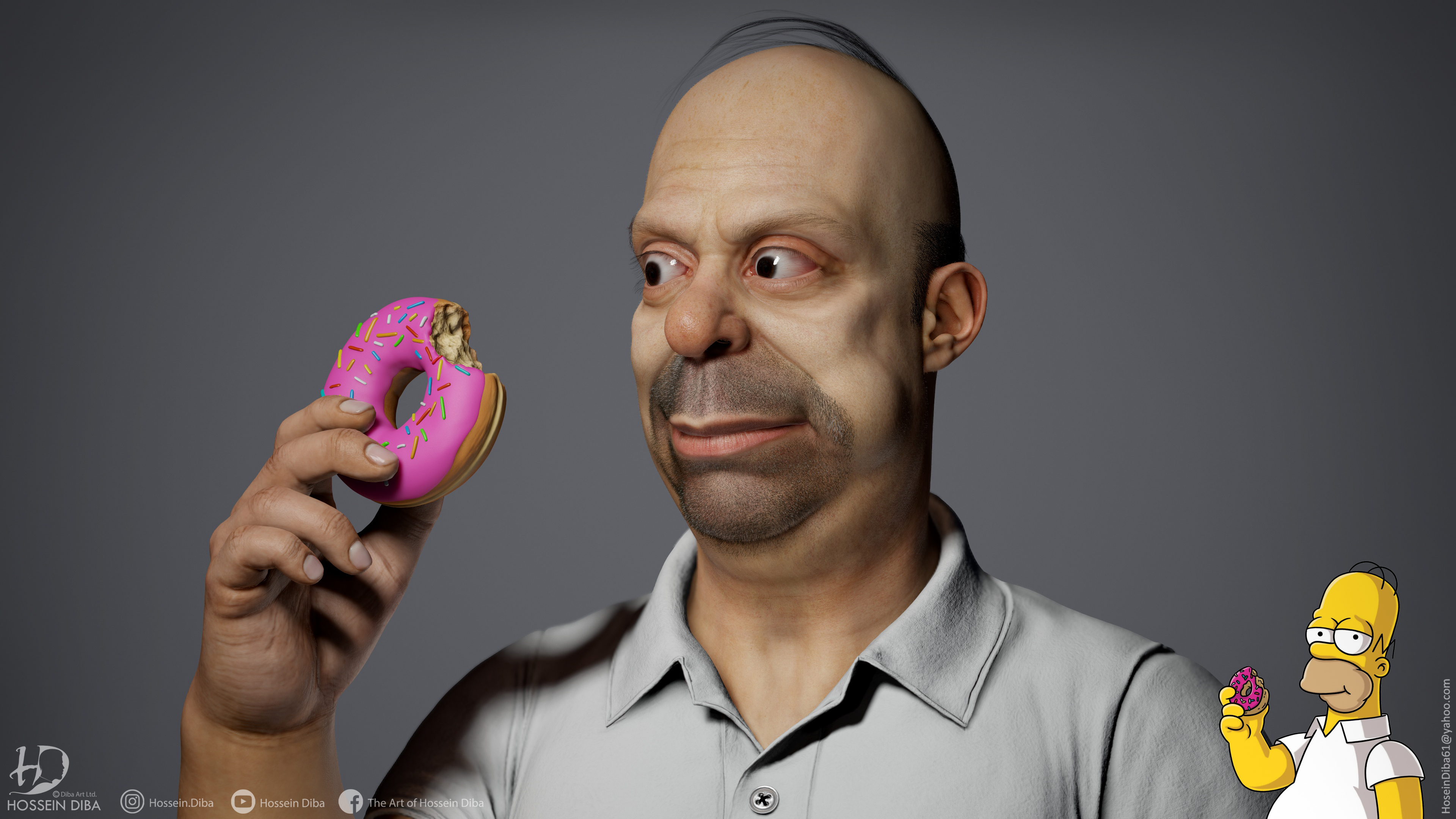 3D Model of Homer Simpson(Real time) - ZBrushCentral