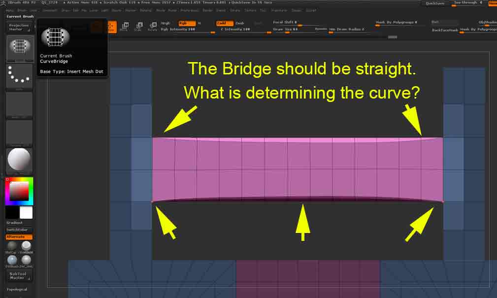 Curve Bridge - straight Line? - ZBrushCentral