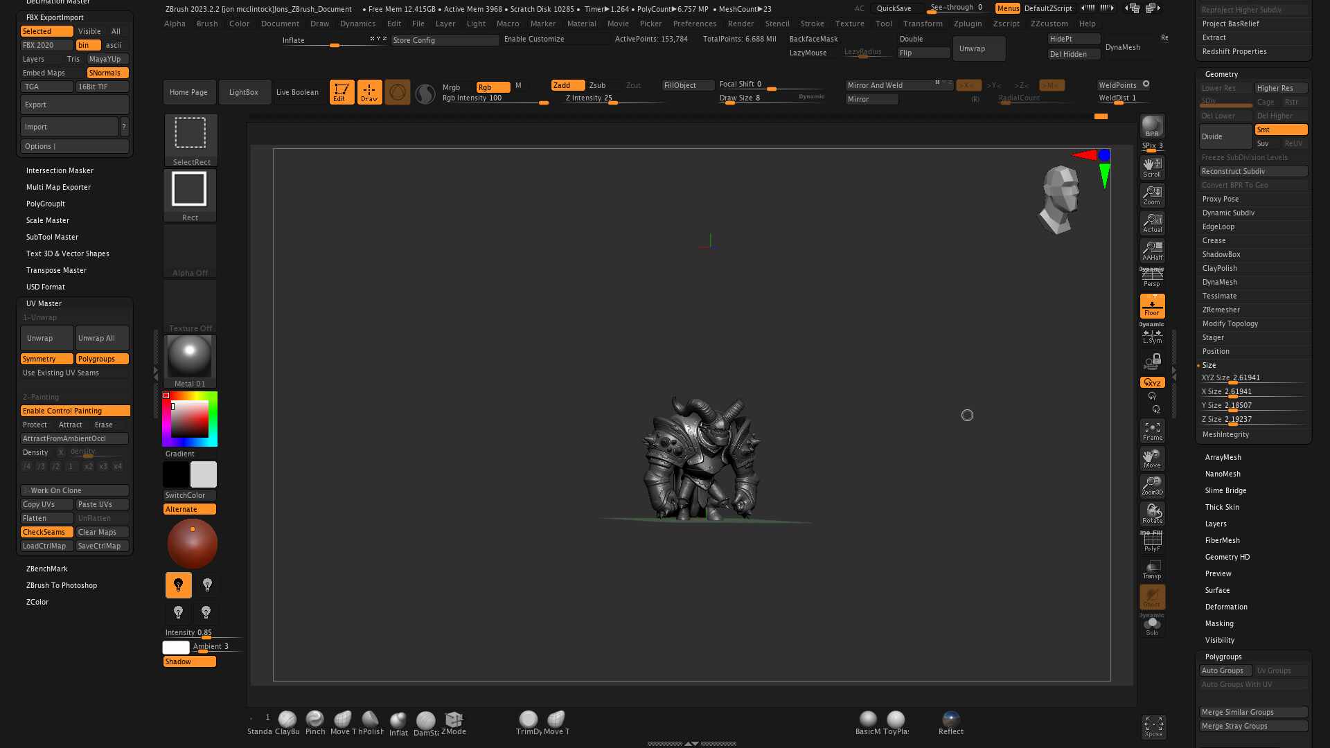 How do I change the origin of my subtool? - ZBrushCentral