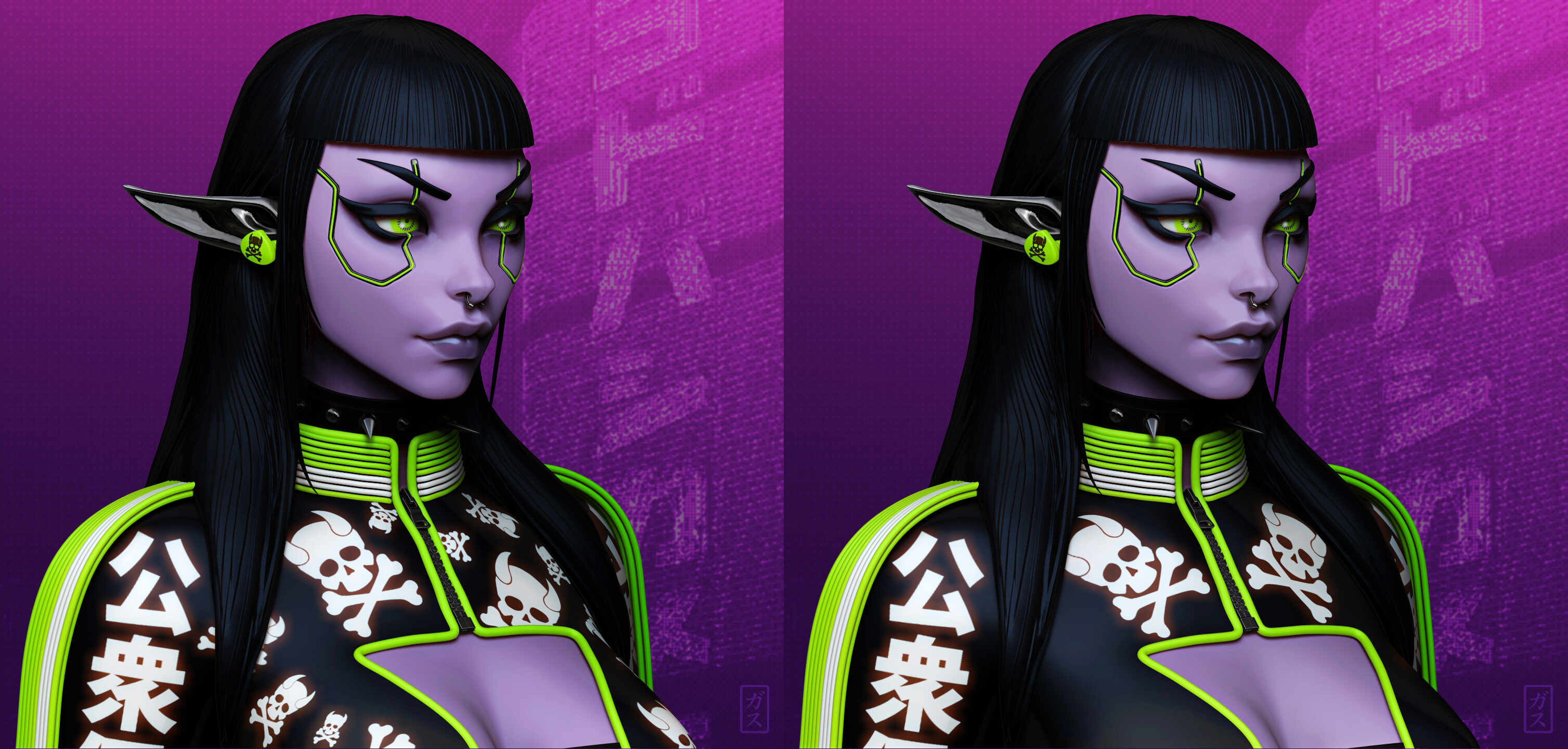 Electro Cyber Goth sort-of-elf girl - ZBrushCentral