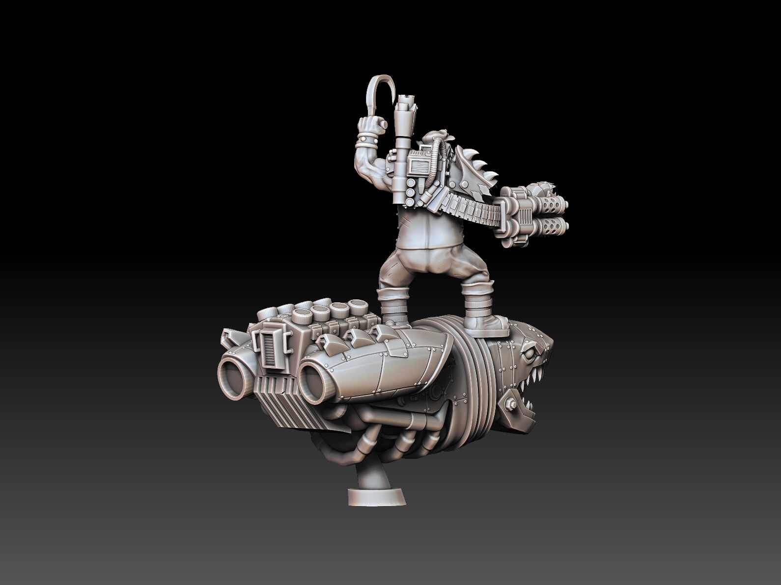 Ork Warboss on Rokkit shark - ZBrushCentral