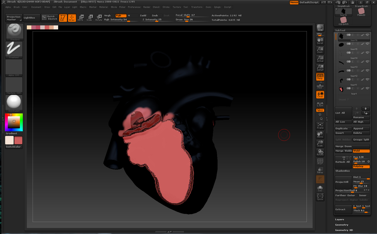 Polygroup - Subtools, Polypaint problem - ZBrushCentral