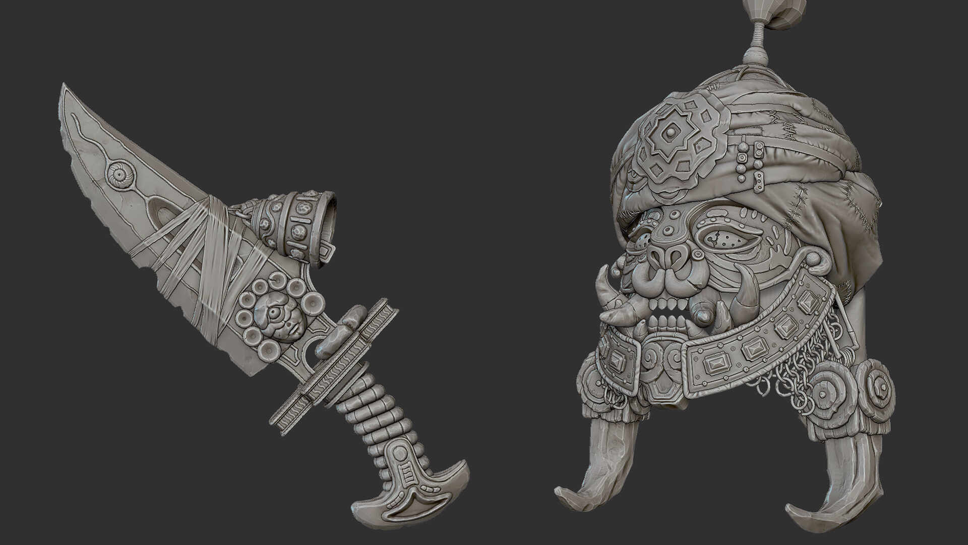 Ceremonial Mask and Dagger - ZBrushCentral