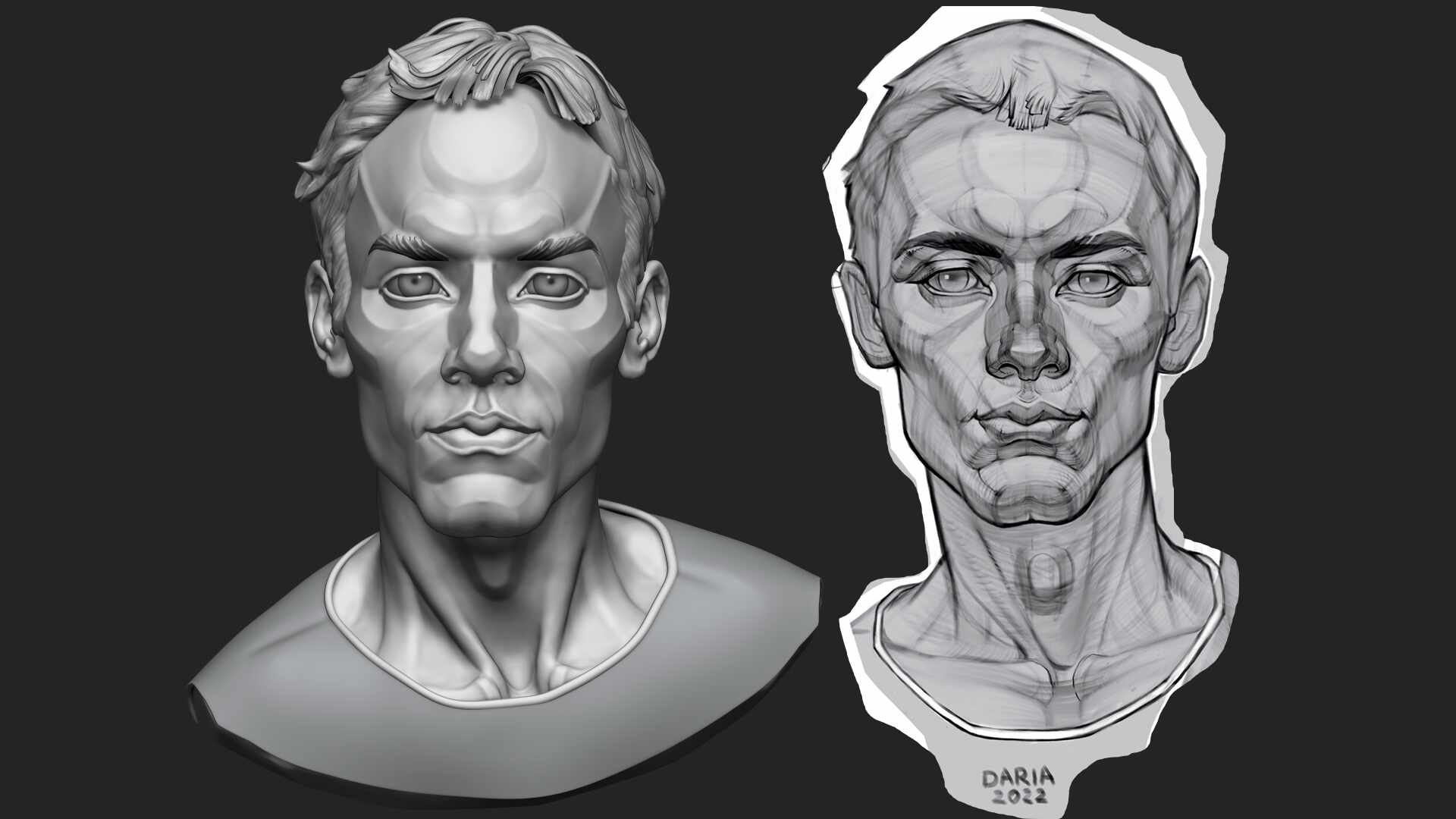 face reference drawing 3d