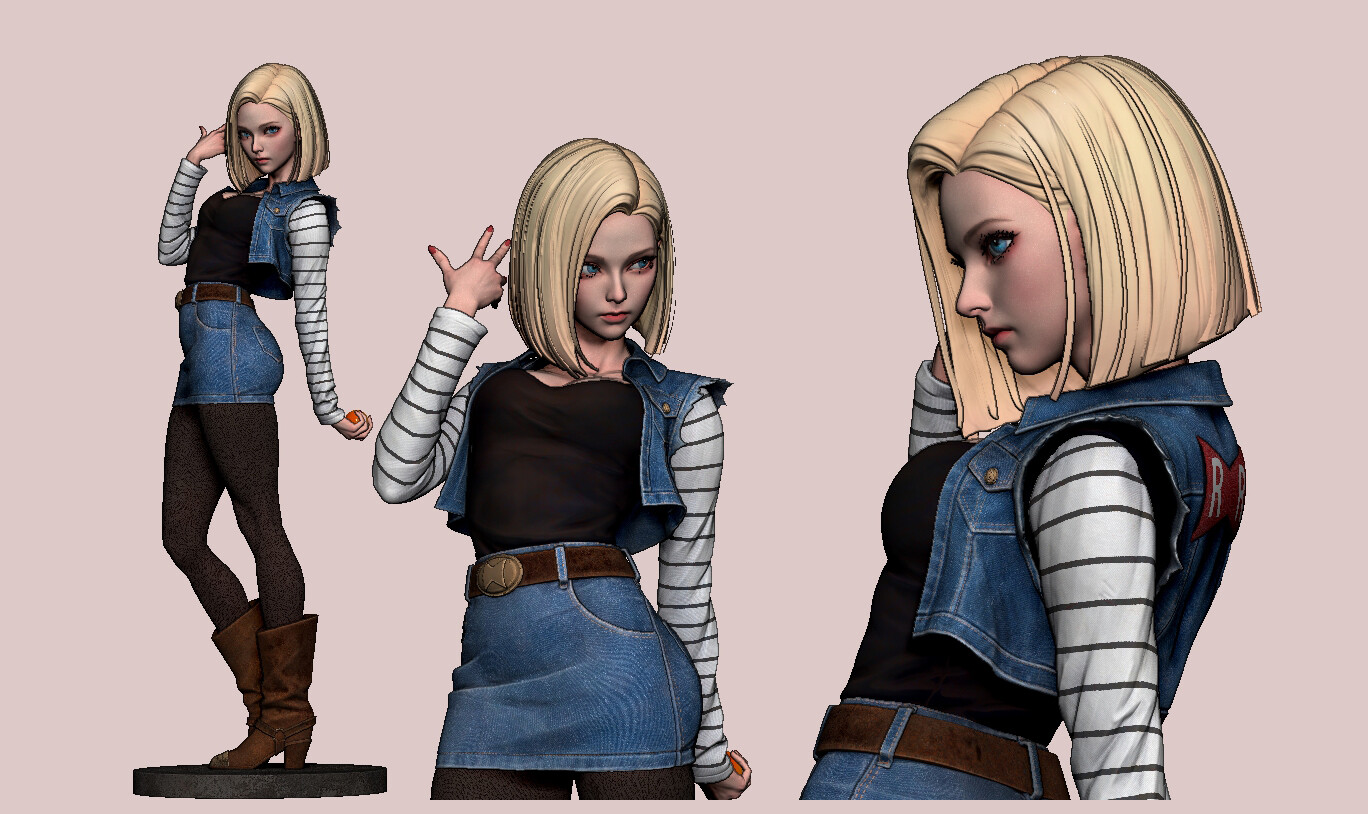 Android18# 3D sketch - DragonBall Fan Art - ZBrushCentral