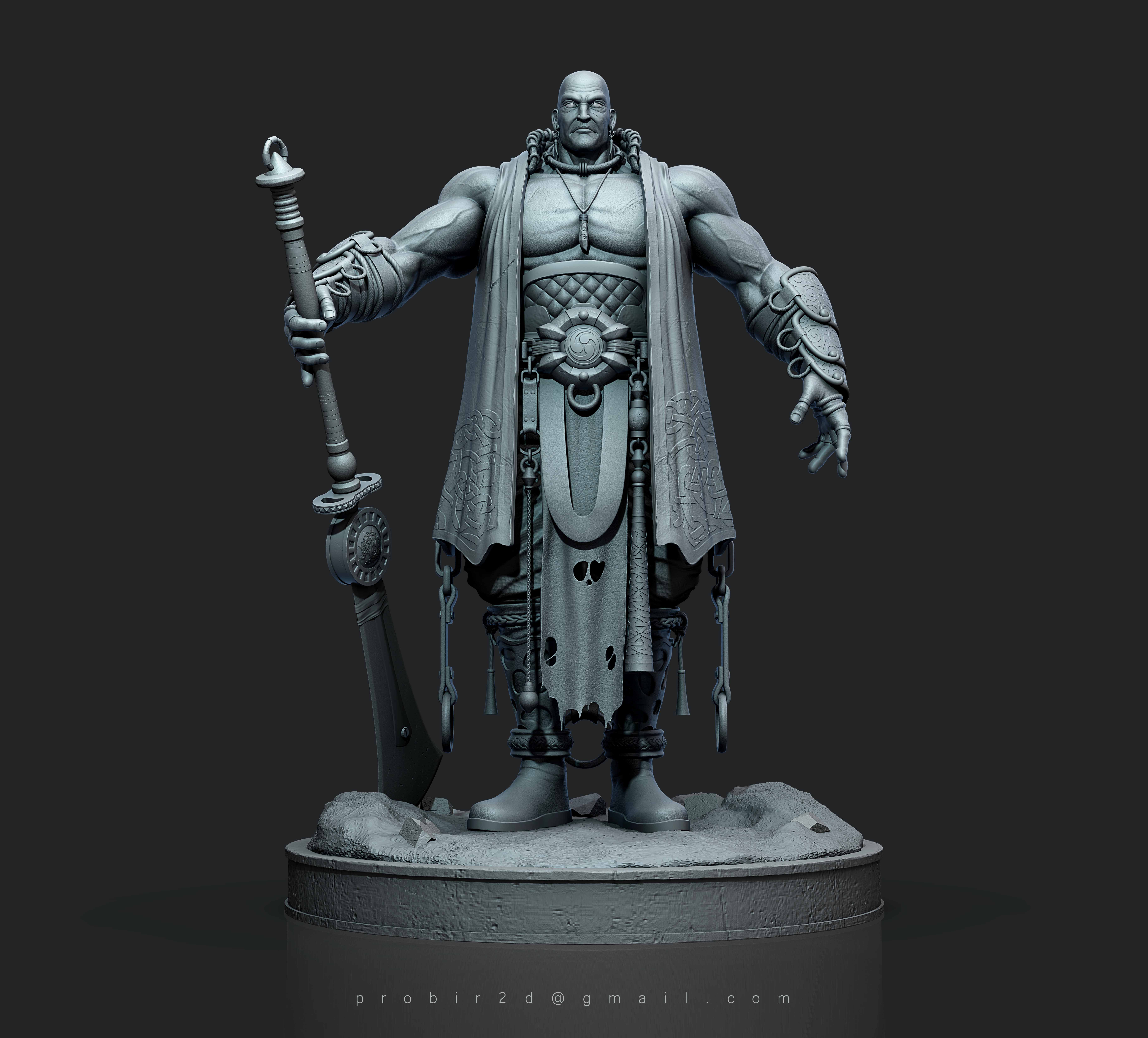 Warrior (clay renders and low poly) - ZBrushCentral