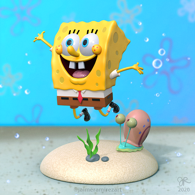 Spongebob and Gary - ZBrushCentral