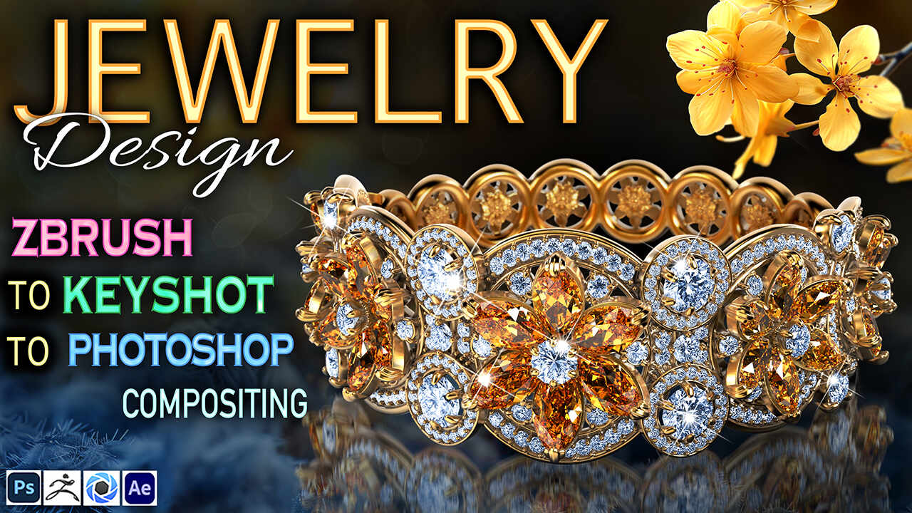 Ring of Sunlit Petals. ZBrush Jewelry design - ZBrushCentral