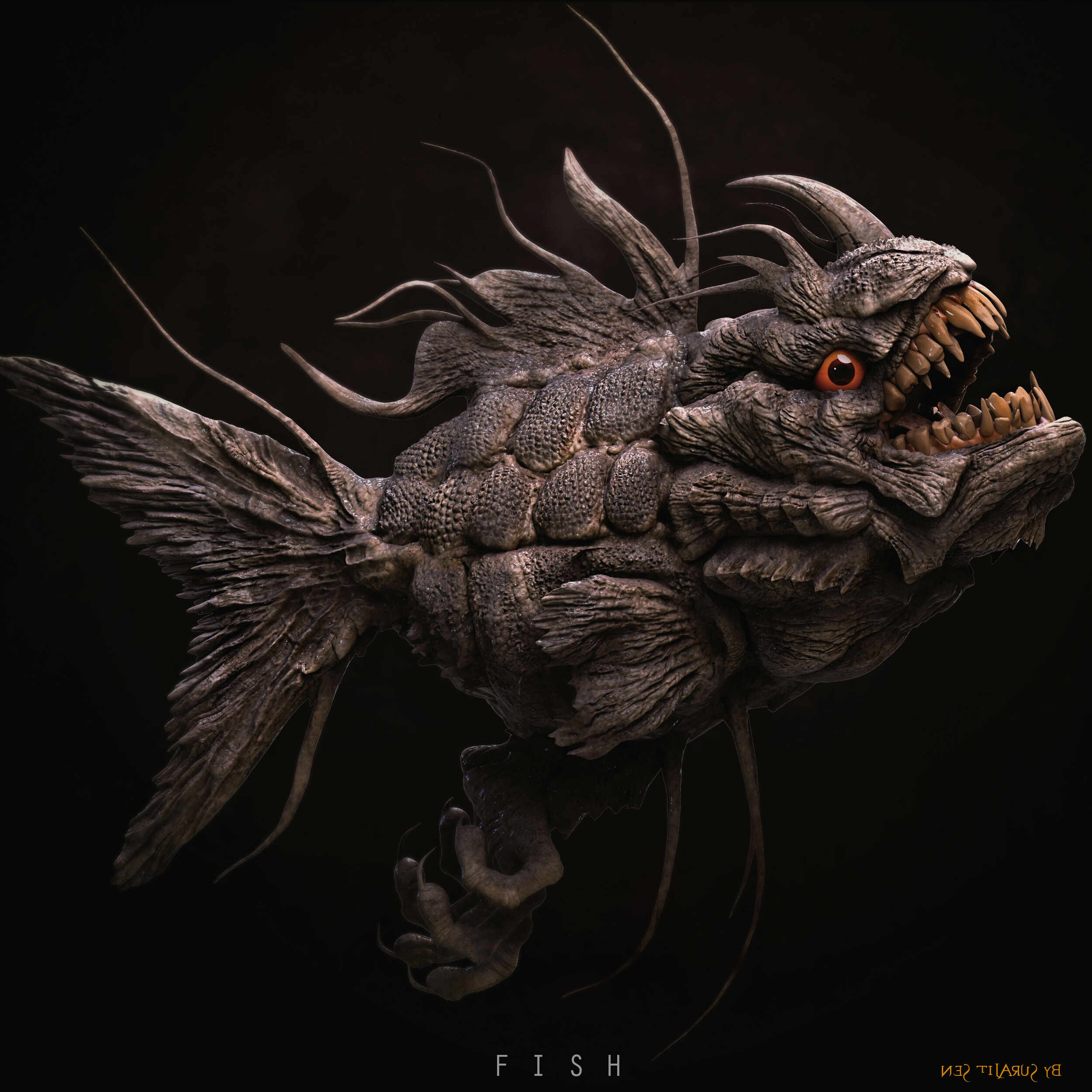 Monster Fish - Digital Sculpture by Surajit Sen - ZBrushCentral